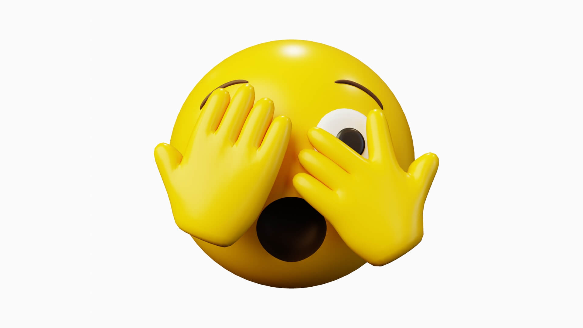 Peeking Eye Emoticon Emoji or Smiley - 3D Model by cangbacang