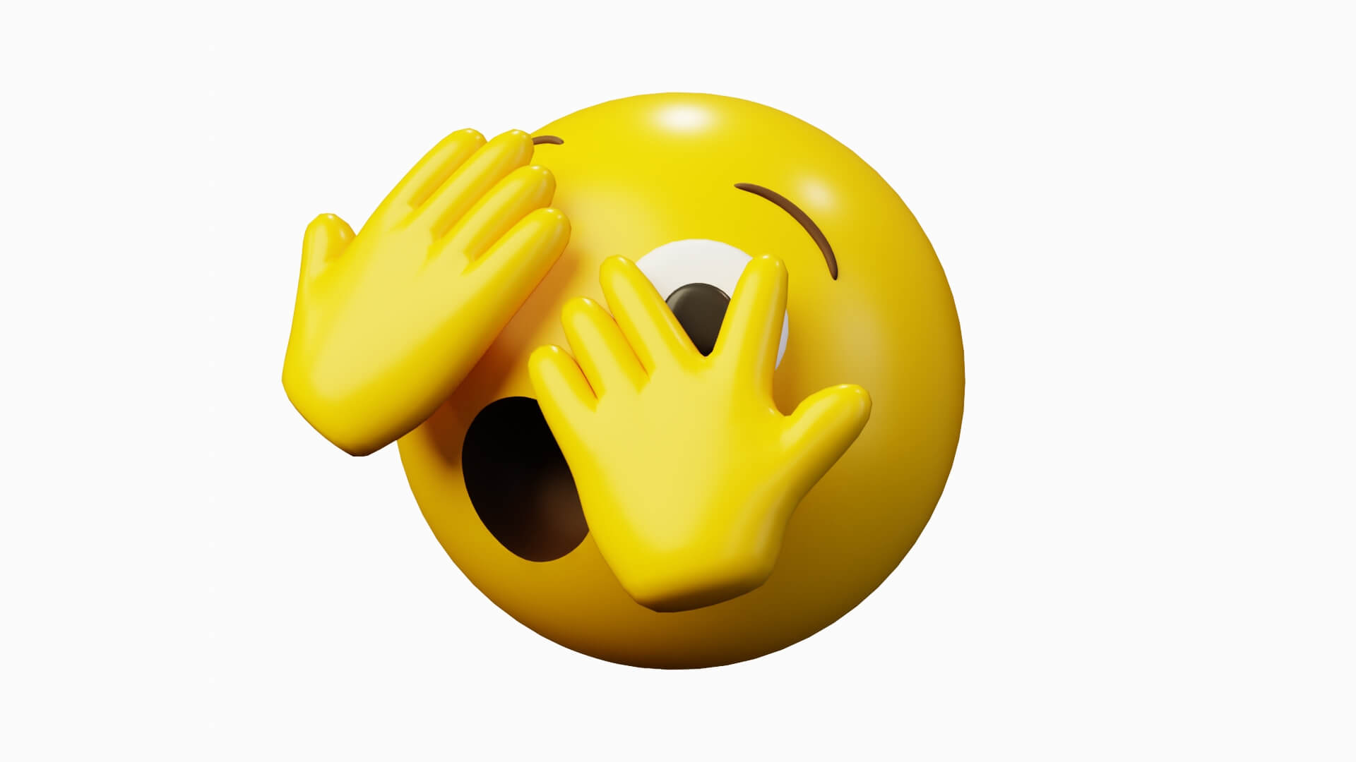 Peeking Eye Emoticon Emoji or Smiley - 3D Model by cangbacang