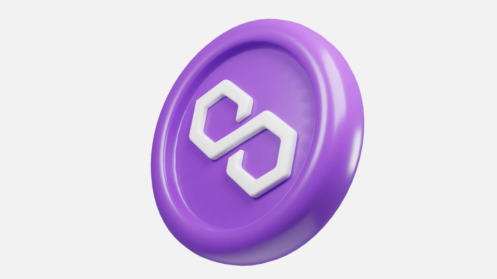 Polygon or Matic Purple Coin with Cartoon Style - 3D Model by cangbacang