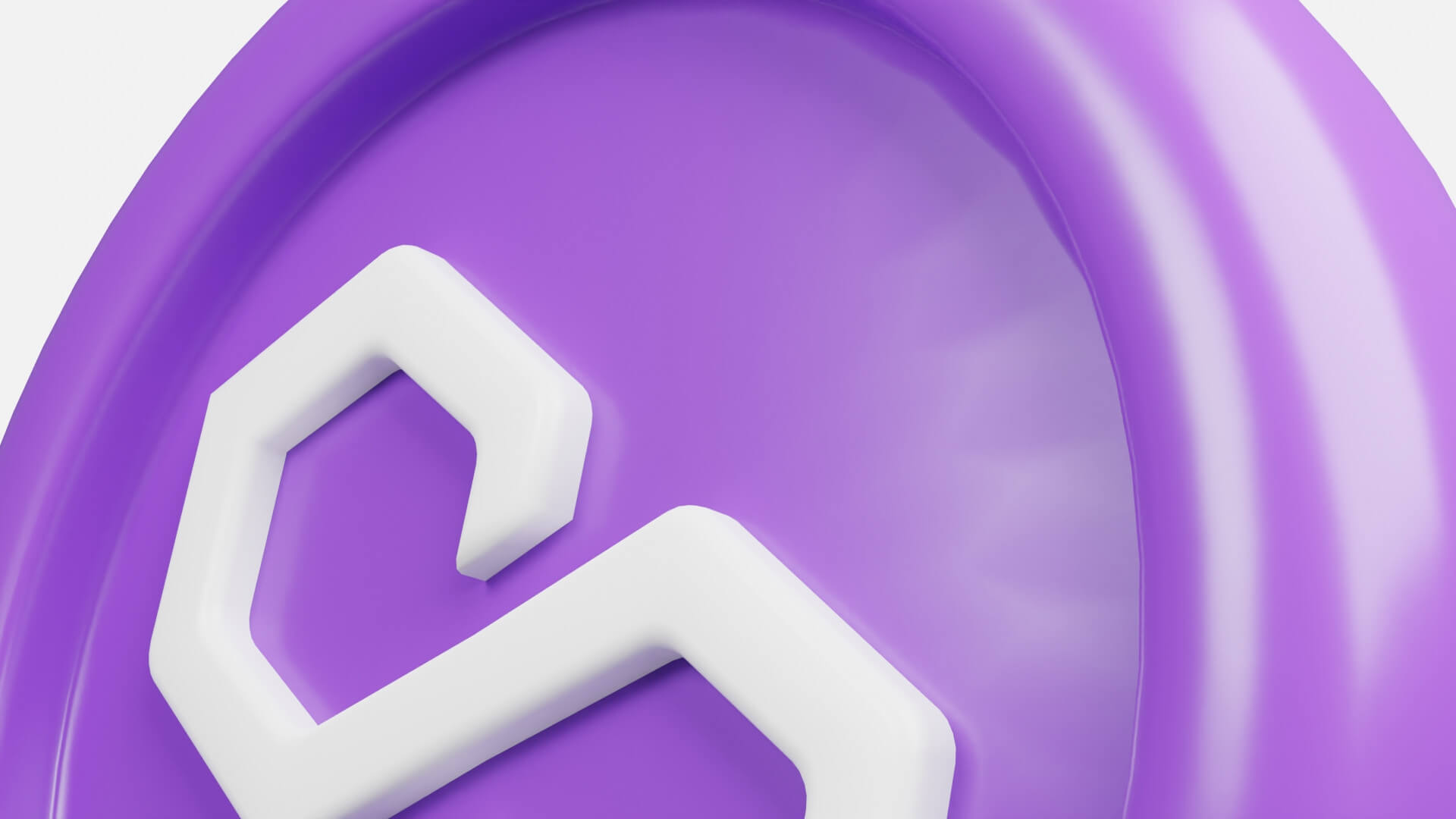 Polygon or Matic Purple Coin with Cartoon Style - 3D Model by cangbacang