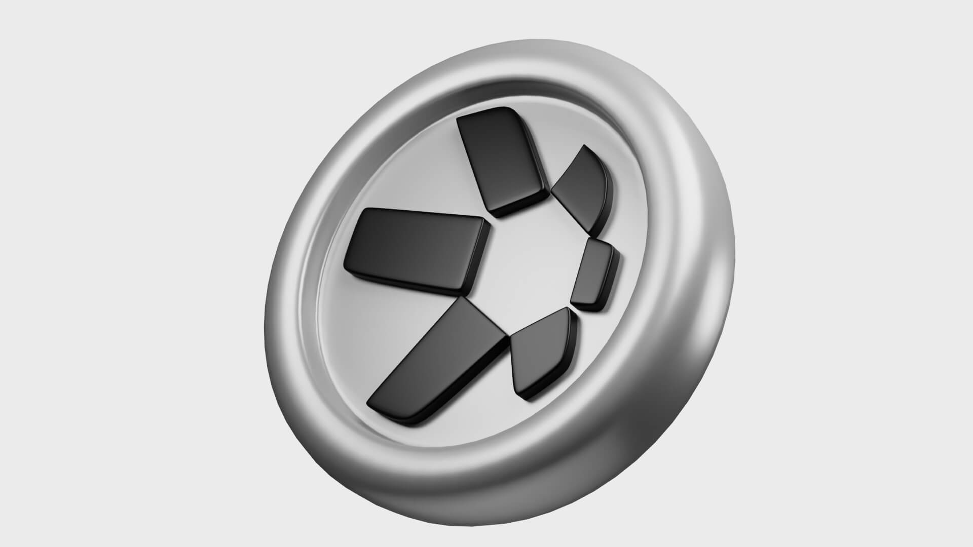 Quant or Qnt Silver Crypto Coin With Cartoon Style - 3D Model by cangbacang