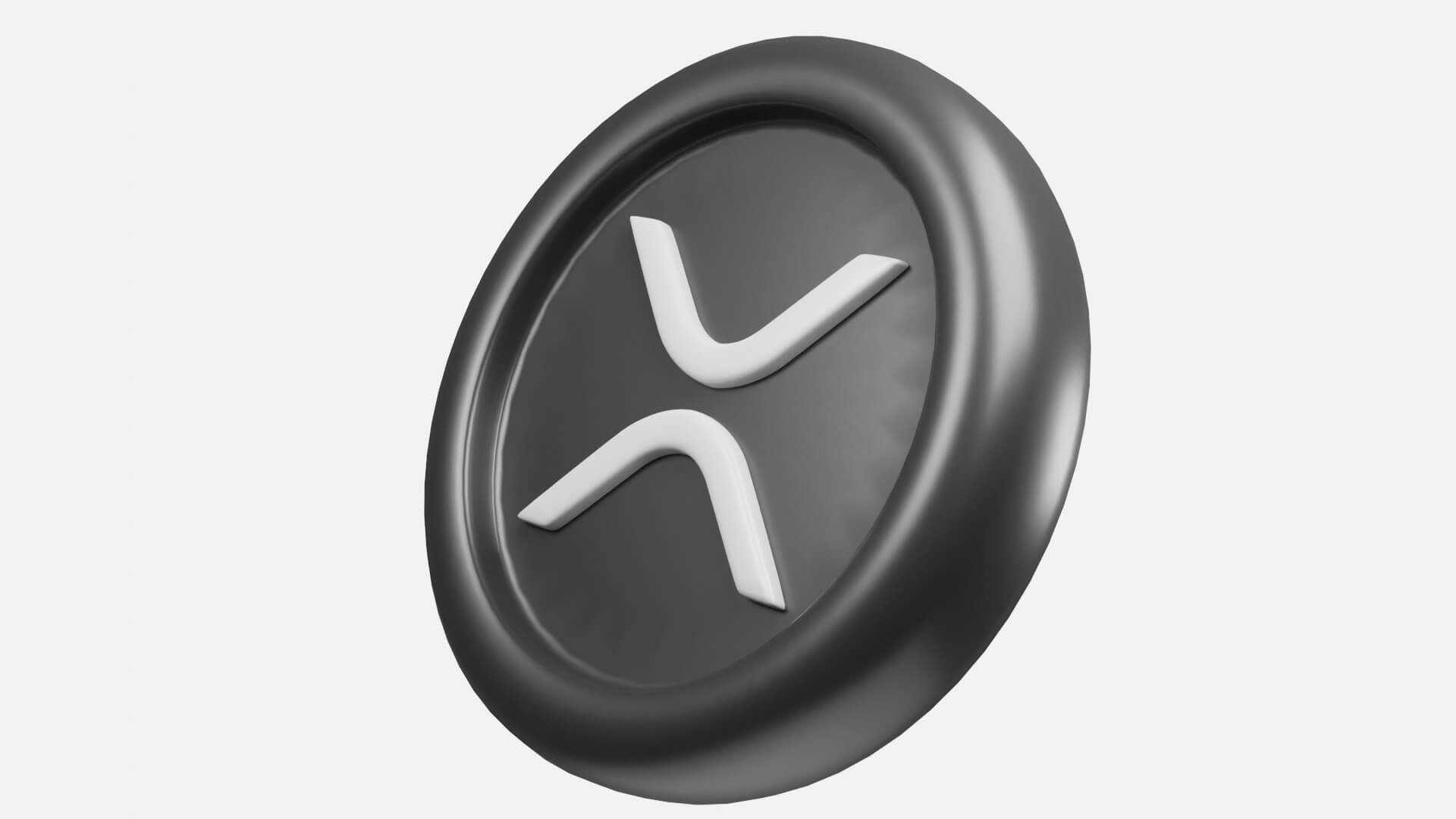 Ripple or XRP Black Coin With Cartoon Style - 3D Model by cangbacang