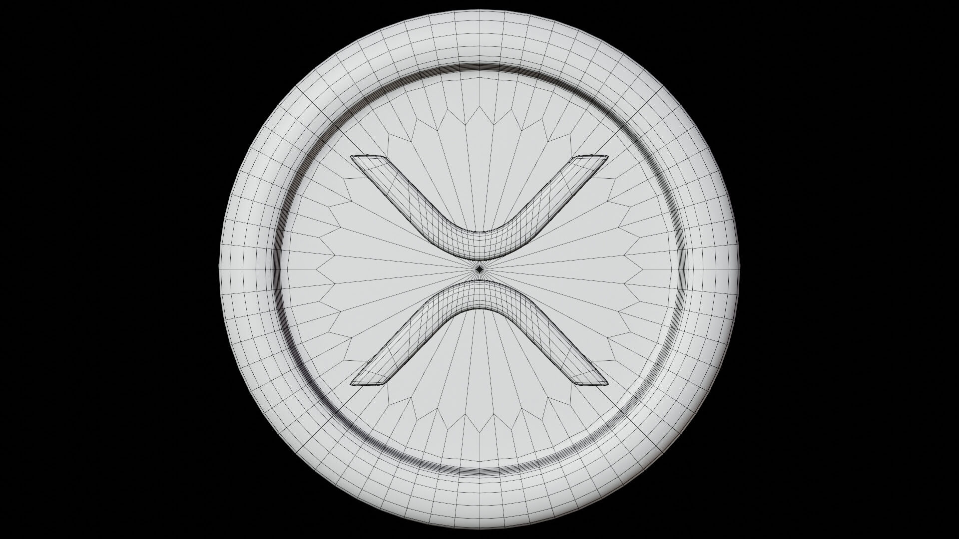 Ripple or XRP Black Coin With Cartoon Style - 3D Model by cangbacang
