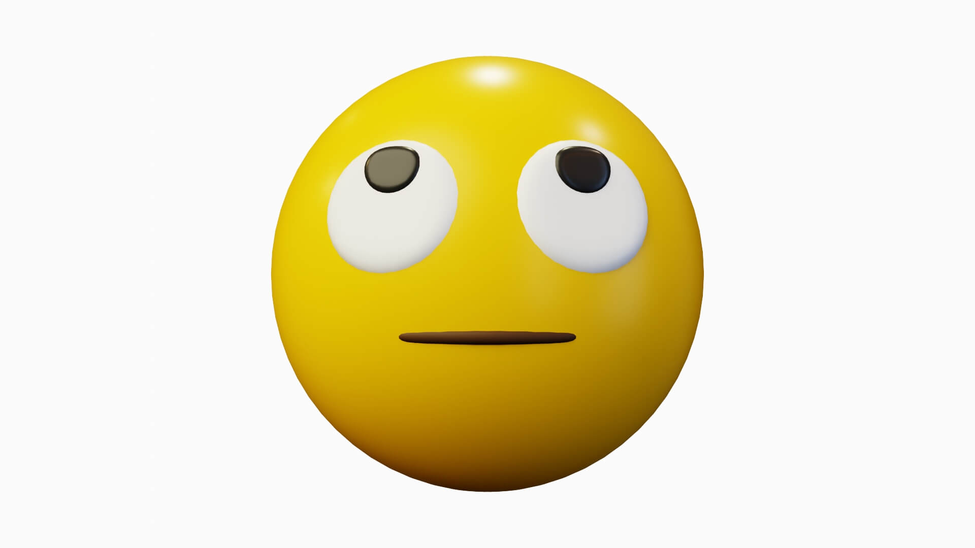 Rolling Eyes Up Face Emoticon Emoji or Smiley - 3D Model by cangbacang