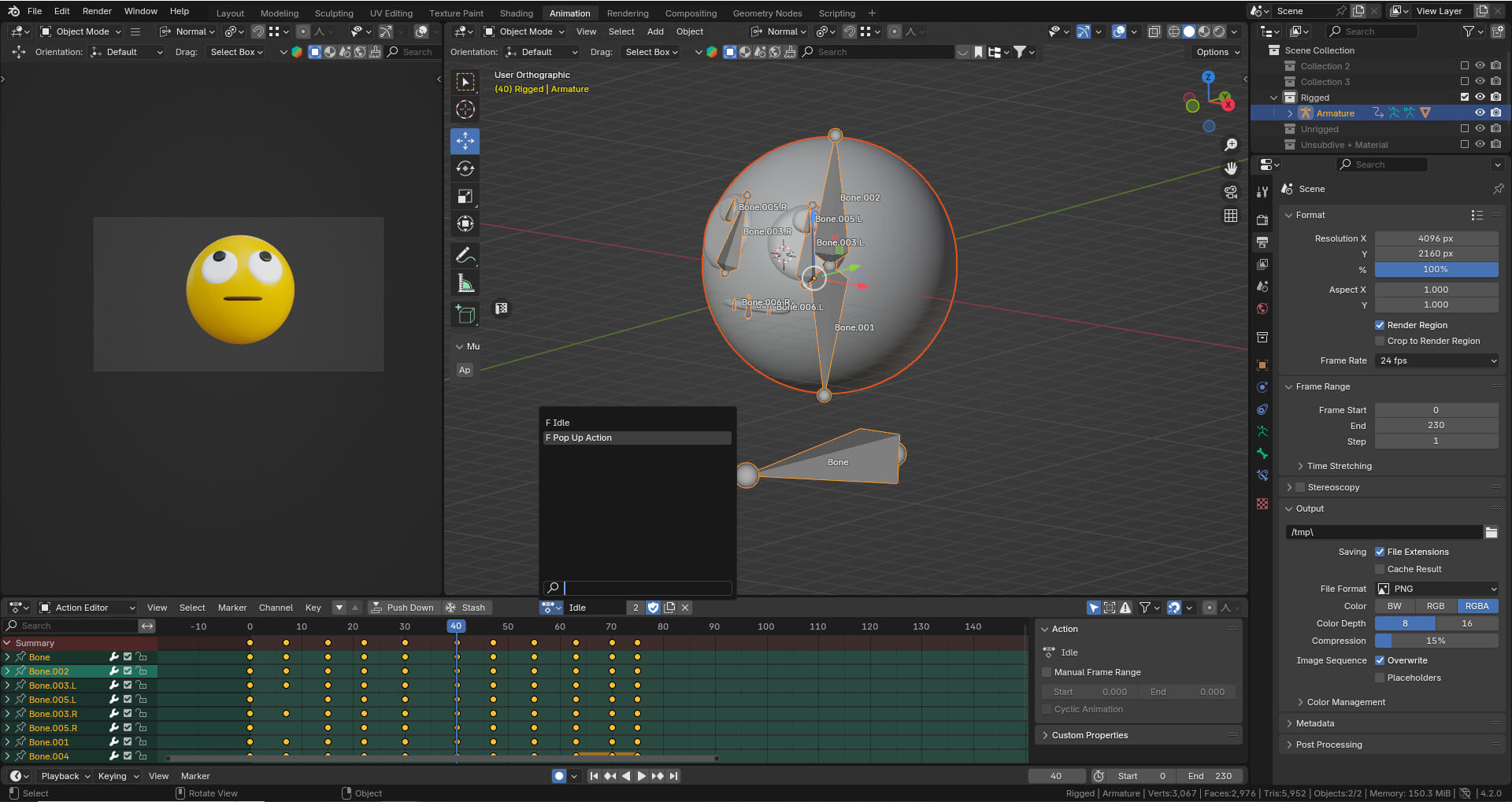 Rolling Eyes Up Face Emoticon Emoji or Smiley - 3D Model by cangbacang