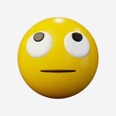 Rolling Eyes Up Face Emoticon Emoji or Smiley - 3D Model by cangbacang