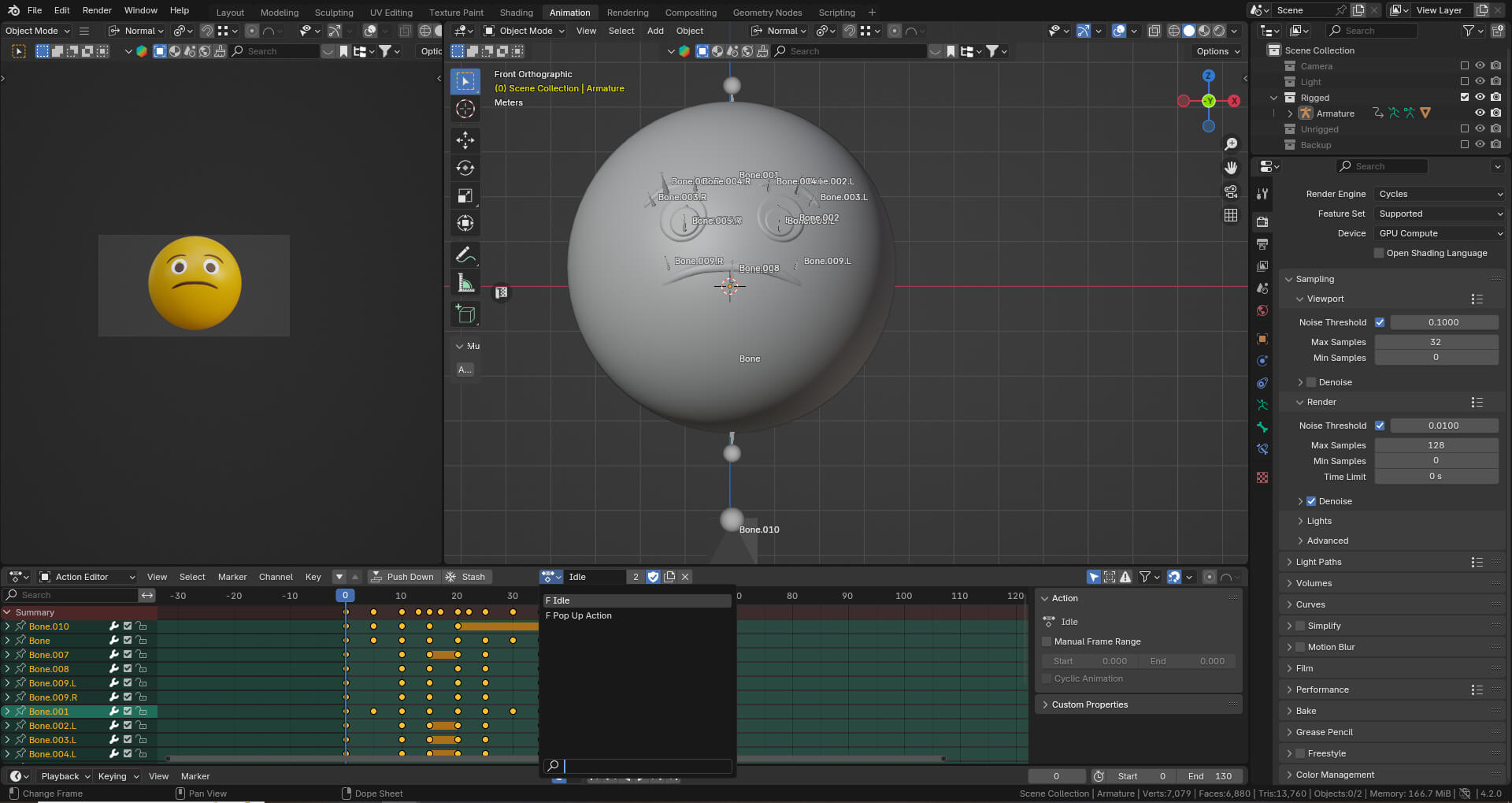 Sad With Tears Yellow Ball Emoticon Emoji or Smiley - 3D Model by ...