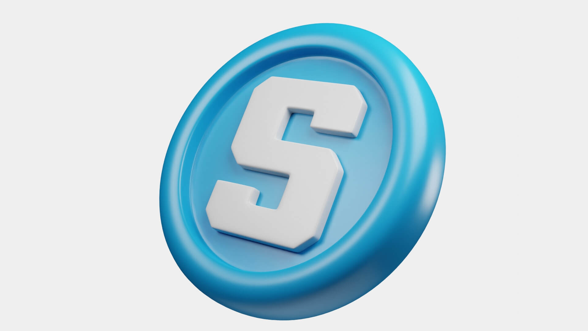 Sandbox or SAND Teal Coin With Cartoon Style - Free 3D Model by cangbacang