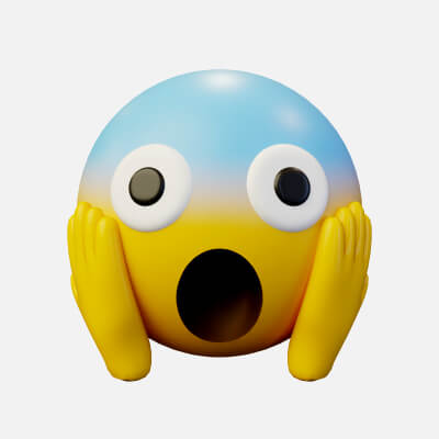 Screaming in Fear Face Emoticon Emoji or Smiley - 3D Model by cangbacang