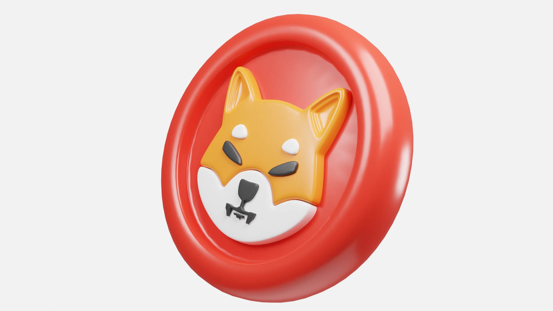 Shiba Inu or SHIB Red Coin With Cartoon Style - 3D Model by cangbacang