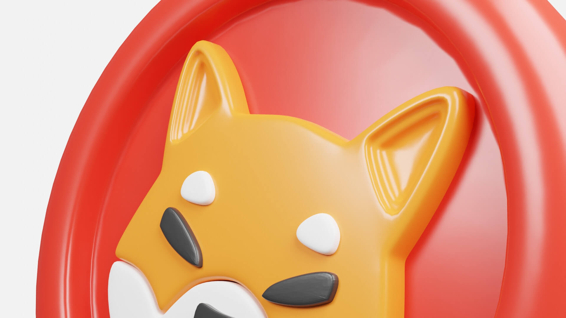 Shiba Inu or SHIB Red Coin With Cartoon Style - 3D Model by cangbacang