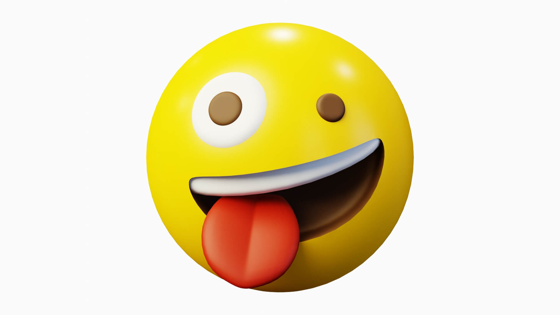 Silly Face Emoticon Emoji or Smiley - 3D Model by cangbacang