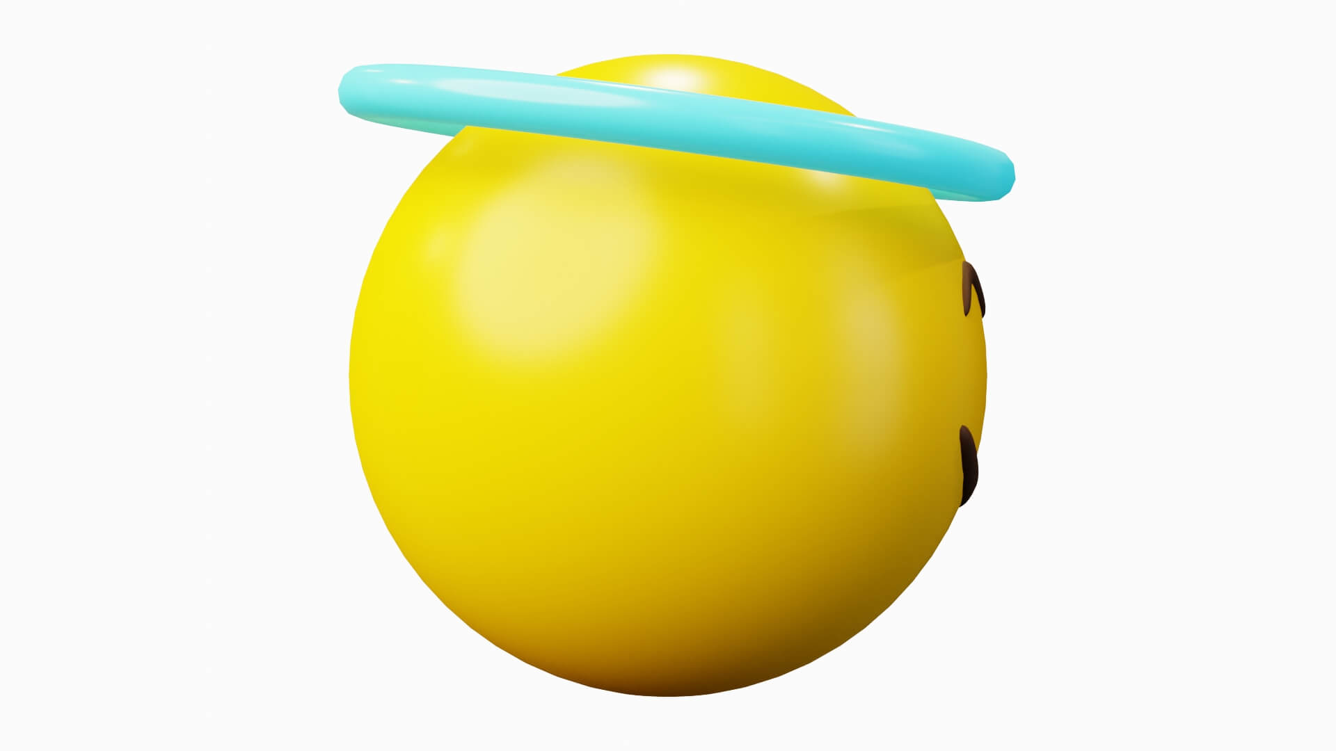 Smile Angelic Halo Yellow Ball Emoji or Smiley - 3D Model by cangbacang