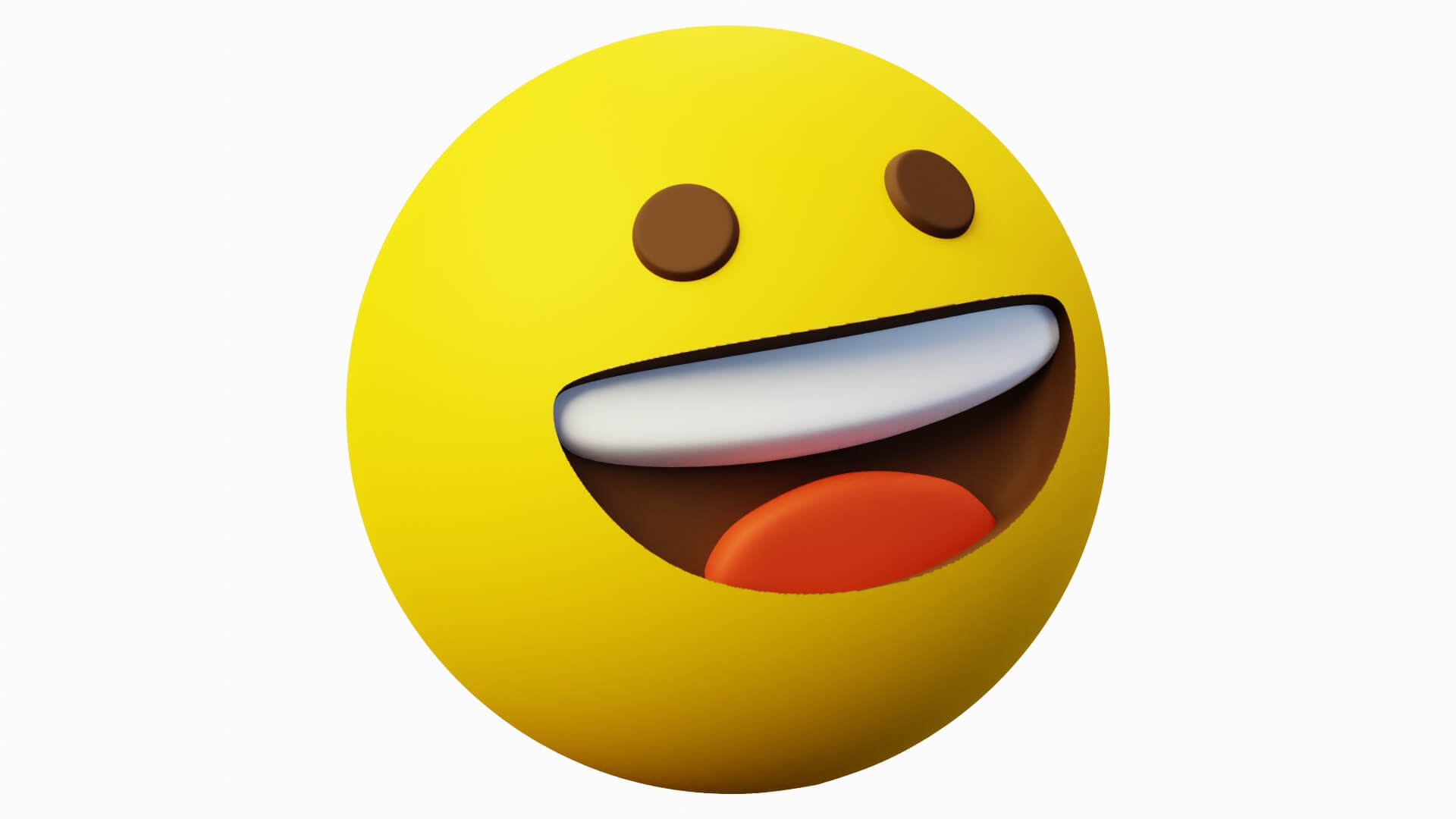 Smile or Happy Yellow Ball Emoticon Emoji or Smiley - 3D Model by ...