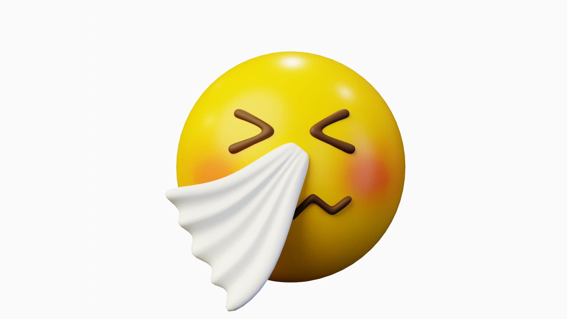 Sneezing Emoticon Emoji or Smiley - 3D Model by cangbacang