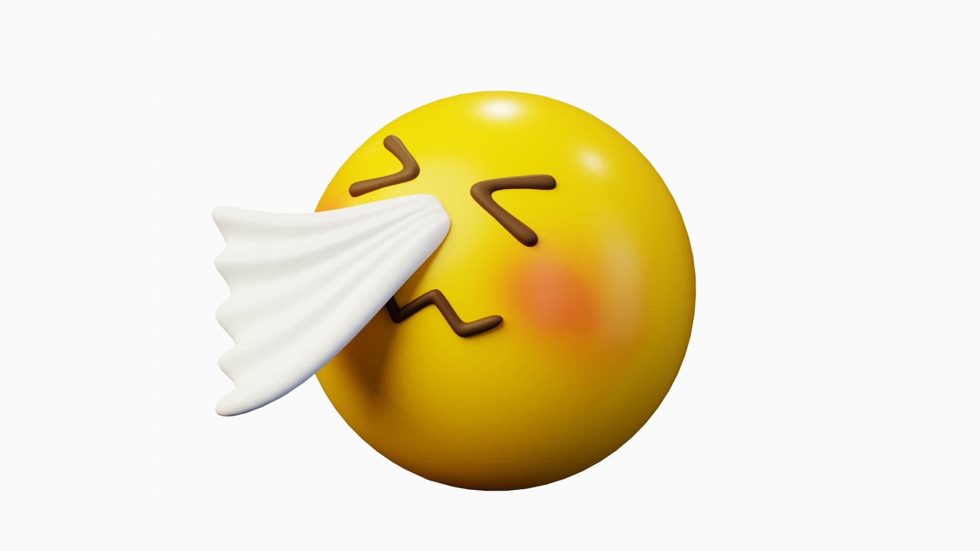 Sneezing Emoticon Emoji or Smiley - 3D Model by cangbacang