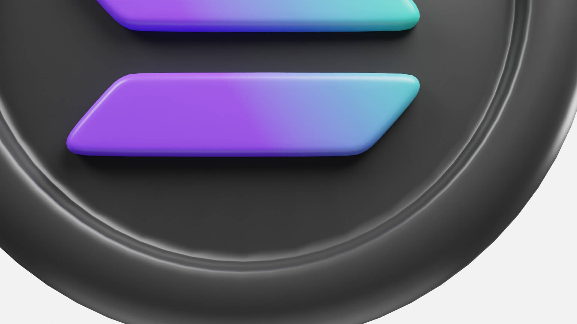 Solana or SOL Black Coin With Cartoon Style - 3D Model by cangbacang