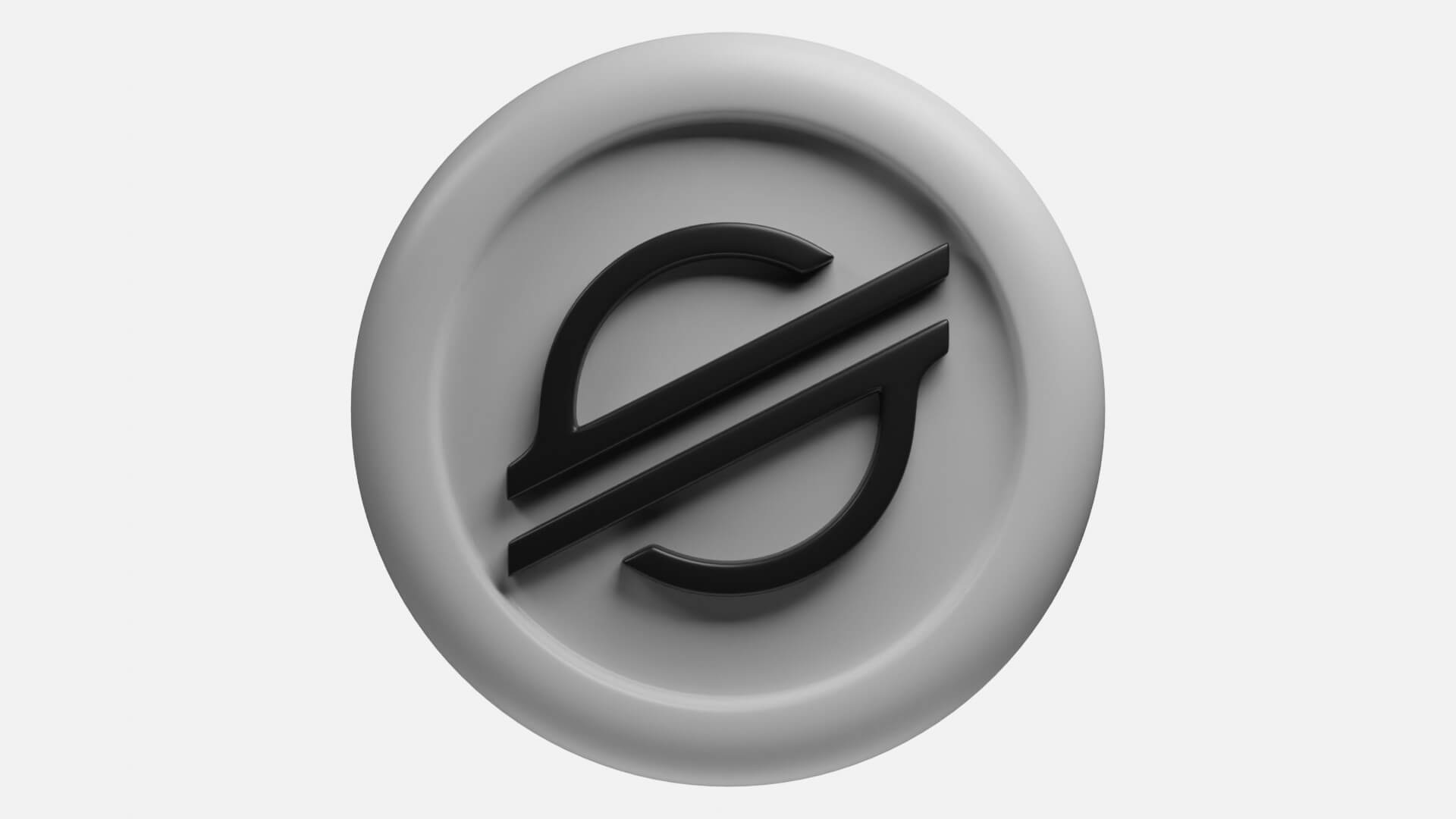 Stellar or XLM White Coin With Cartoon Style - 3D Model by cangbacang
