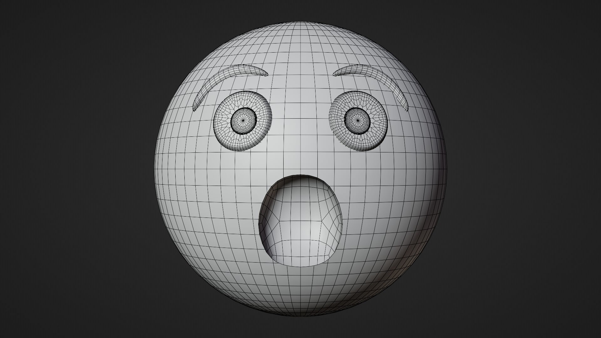 Suprised or Amazed Yellow Ball Emoticon Emoji or Smiley - 3D Model by ...