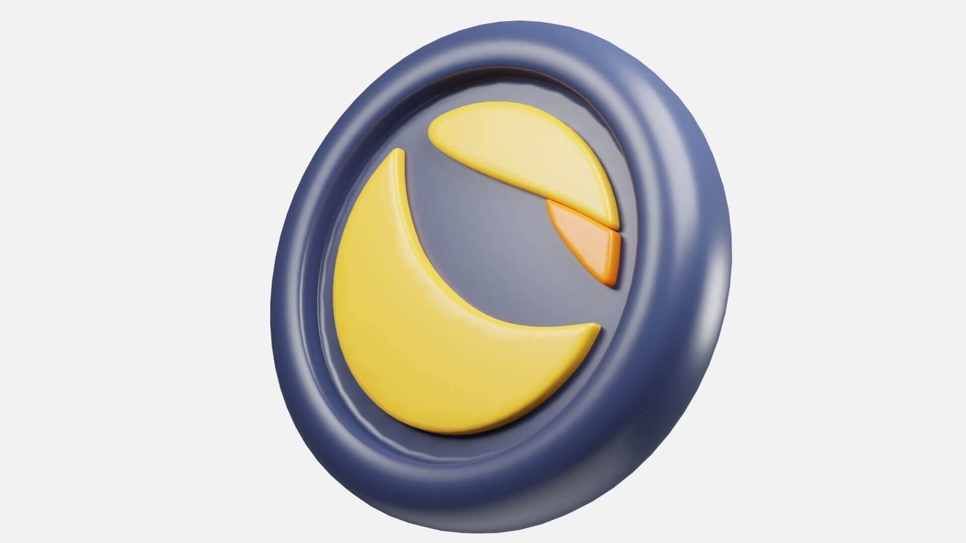 Terra or LUNA Dark Blue Coin With Cartoon Style - 3D Model by cangbacang