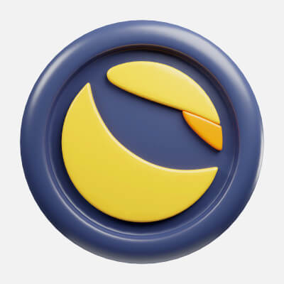 Terra or LUNA Dark Blue Coin With Cartoon Style - 3D Model by cangbacang