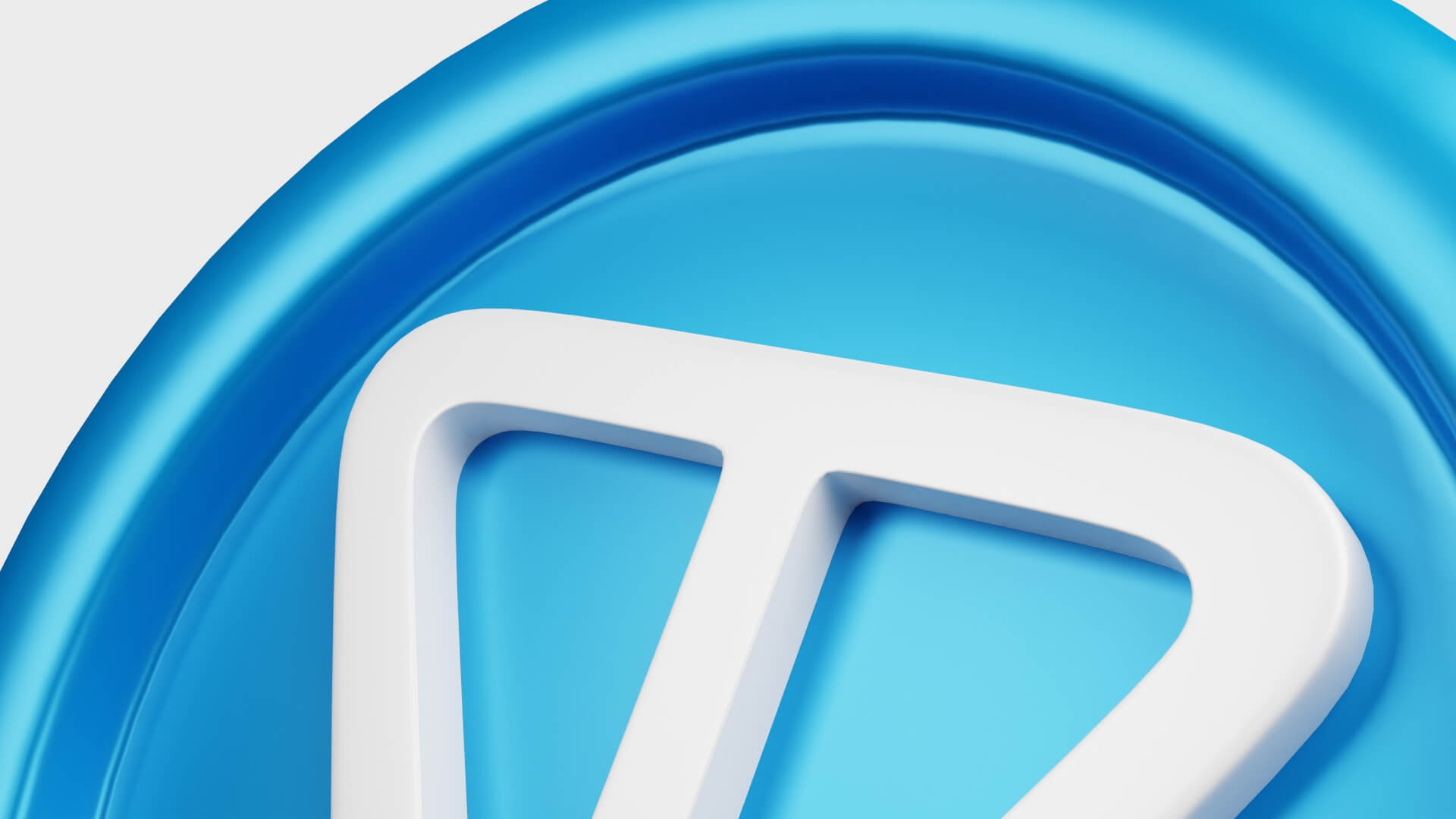 Toncoin or Ton Teal Crypto Coin With Cartoon Style - 3D Model by cangbacang