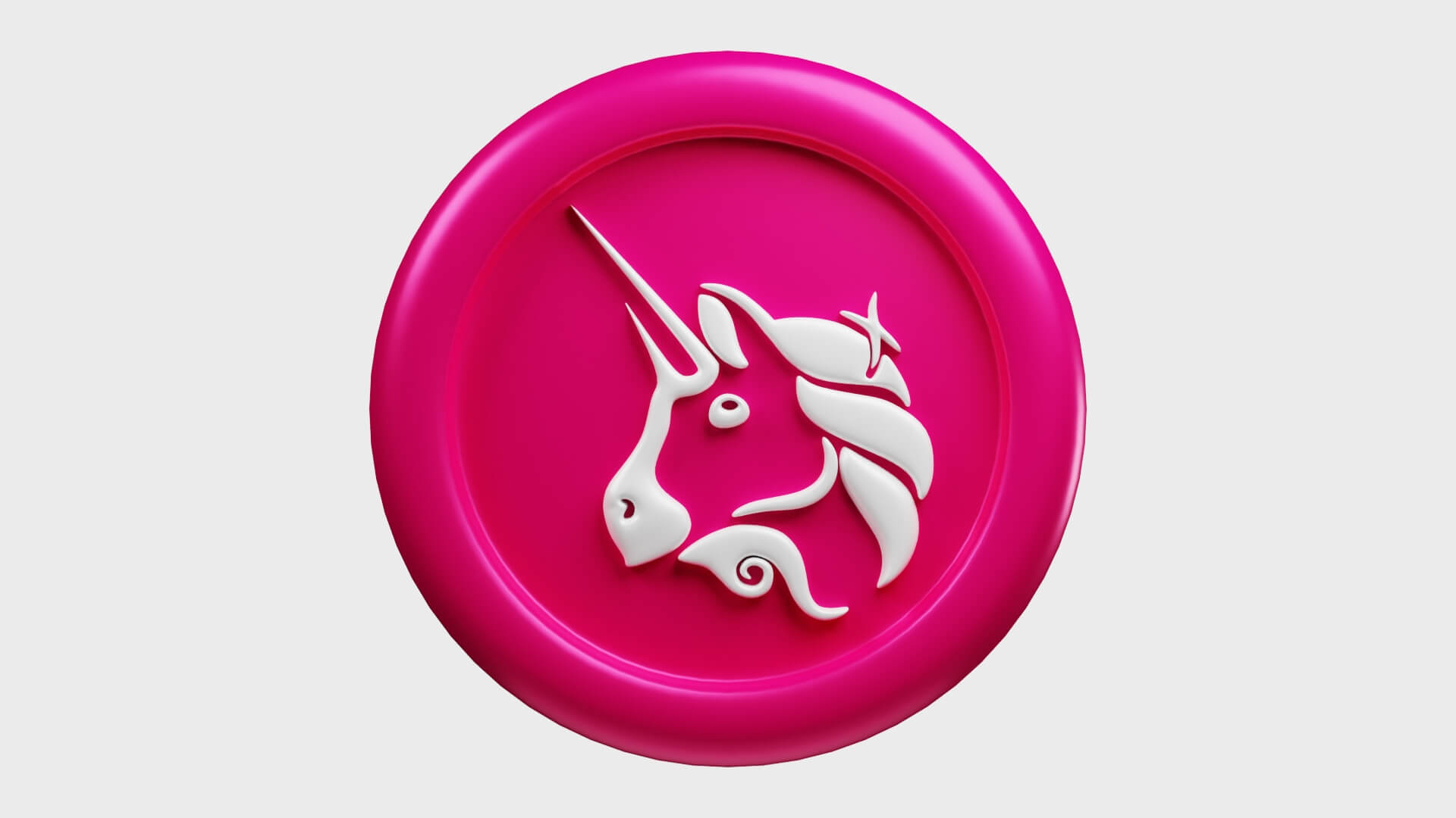 Uniswap or Uni Pink Crypto Coin With Cartoon Style - 3D Model by cangbacang