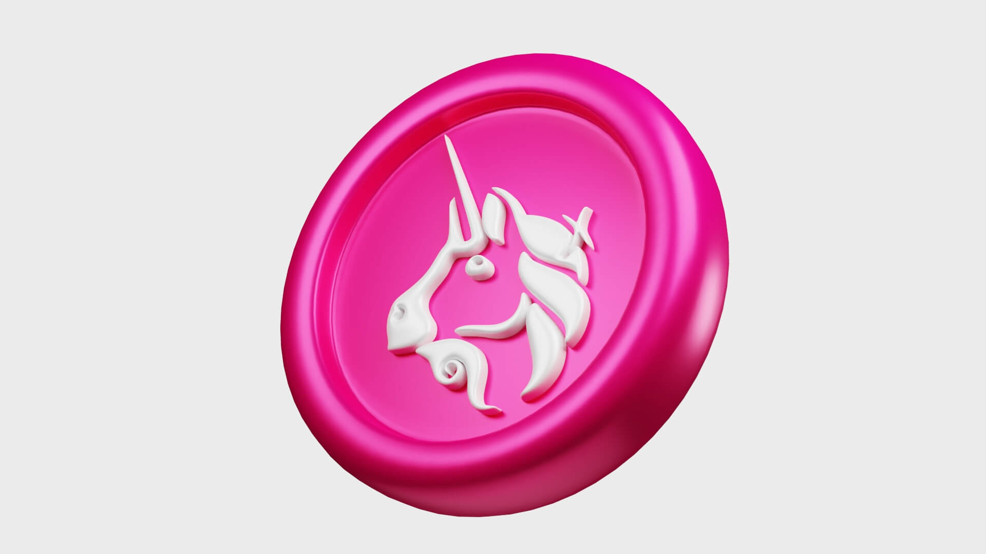 Uniswap or Uni Pink Crypto Coin With Cartoon Style - 3D Model by cangbacang