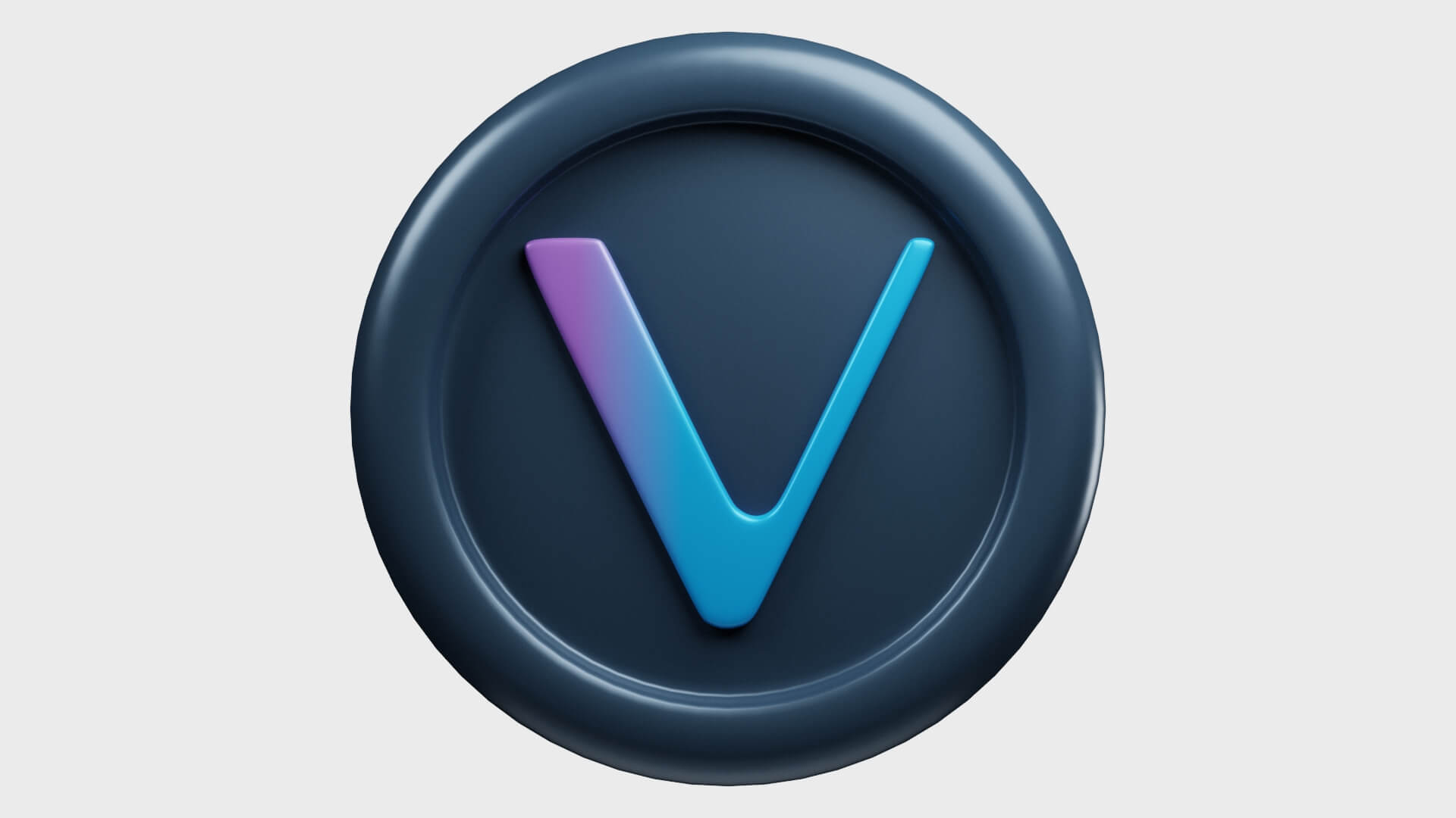 Vechain or Vet Dark Teal Crypto Coin With Cartoon Style - Free 3D Model ...