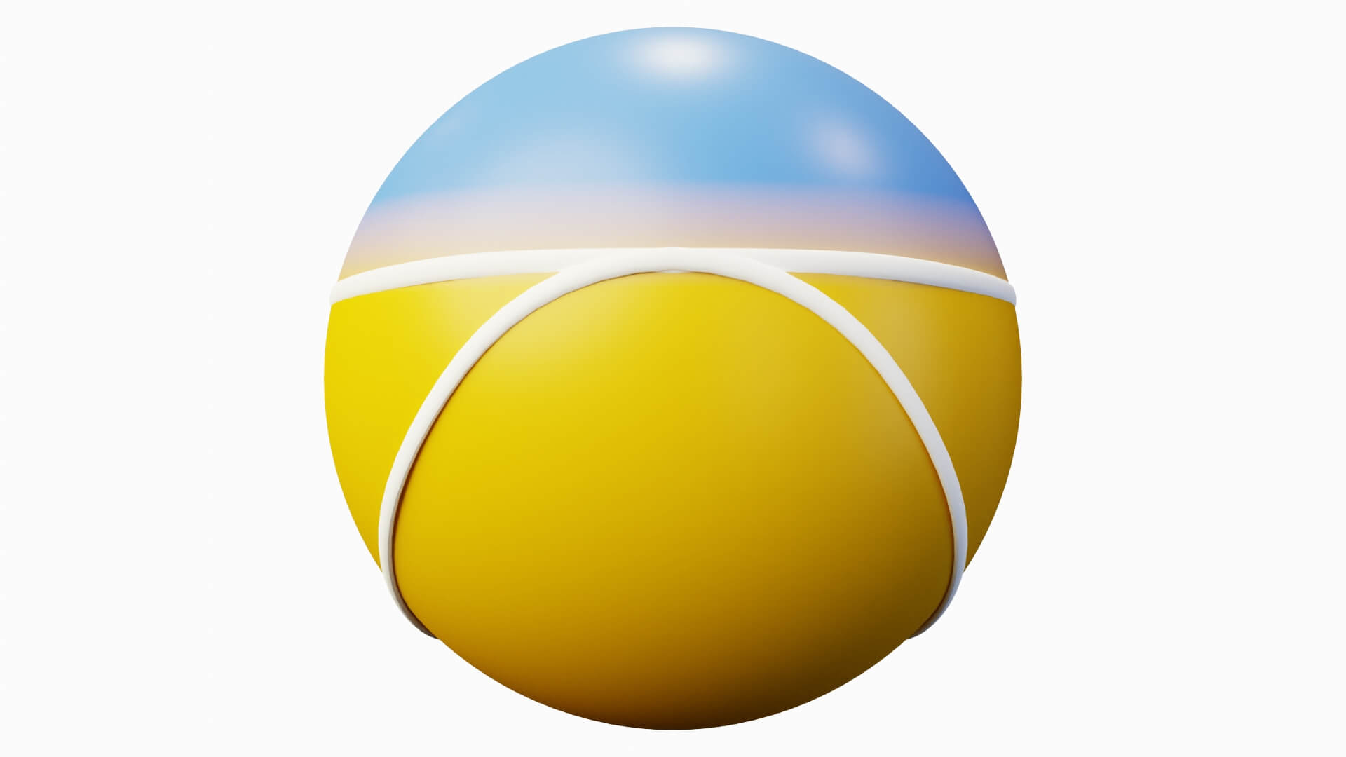 Wearing Mask Yellow Ball Emoticon Emoji or Smiley - 3D Model by cangbacang