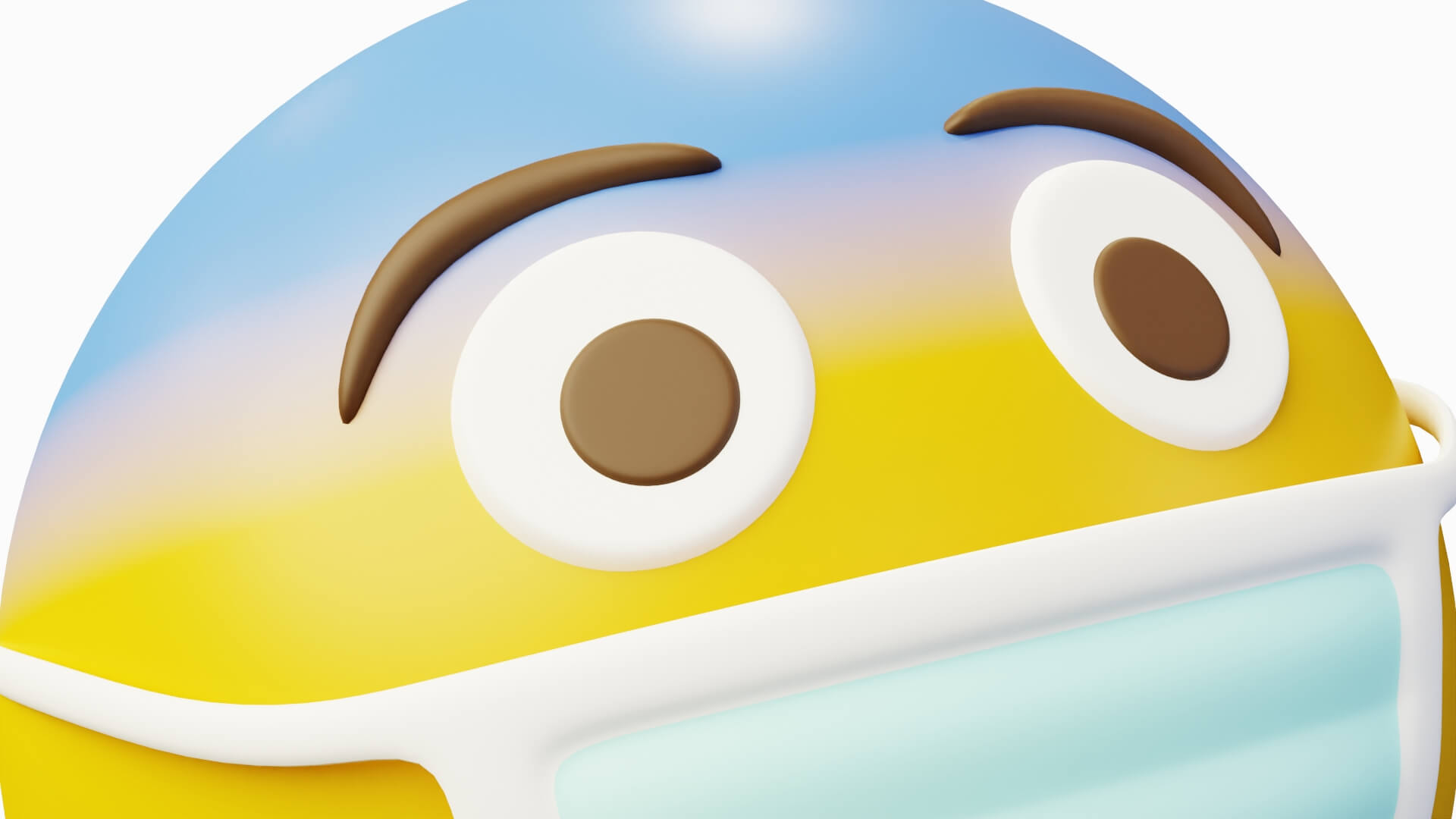 Wearing Mask Yellow Ball Emoticon Emoji or Smiley - 3D Model by cangbacang