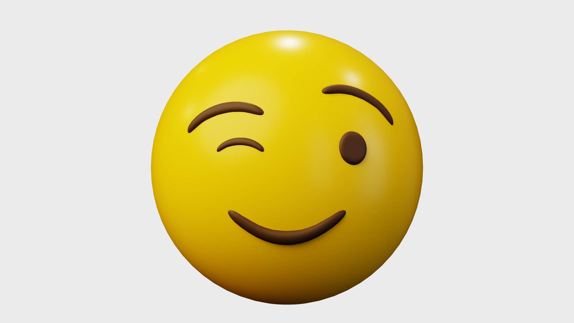 Wink Face Emoticon Emoji or Smiley - 3D Model by cangbacang
