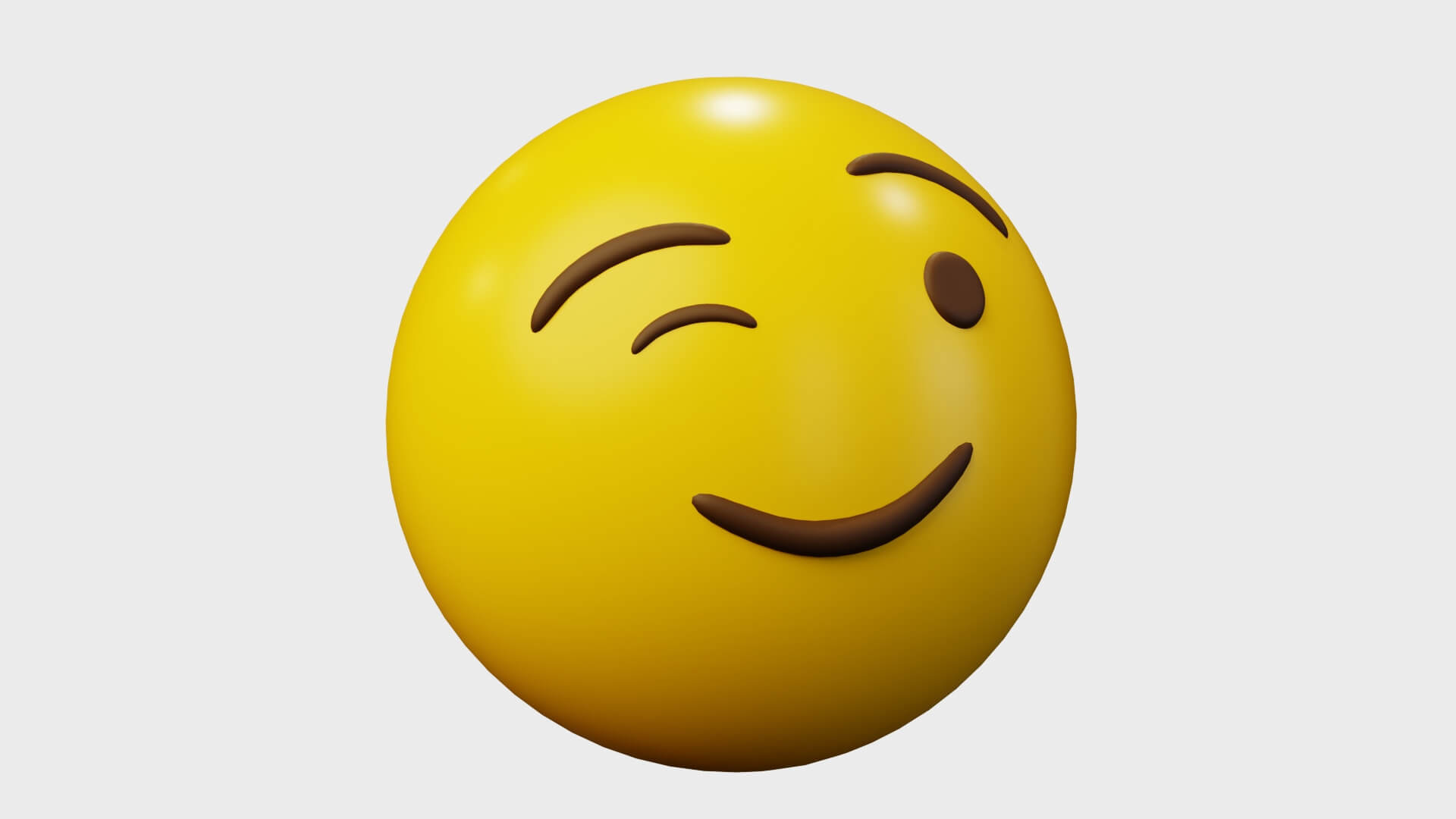 Wink Face Emoticon Emoji or Smiley - 3D Model by cangbacang