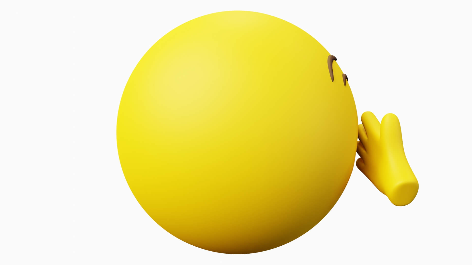 Yawning or Tired Yellow Ball Emoticon Emoji or Smiley - 3D Model by ...