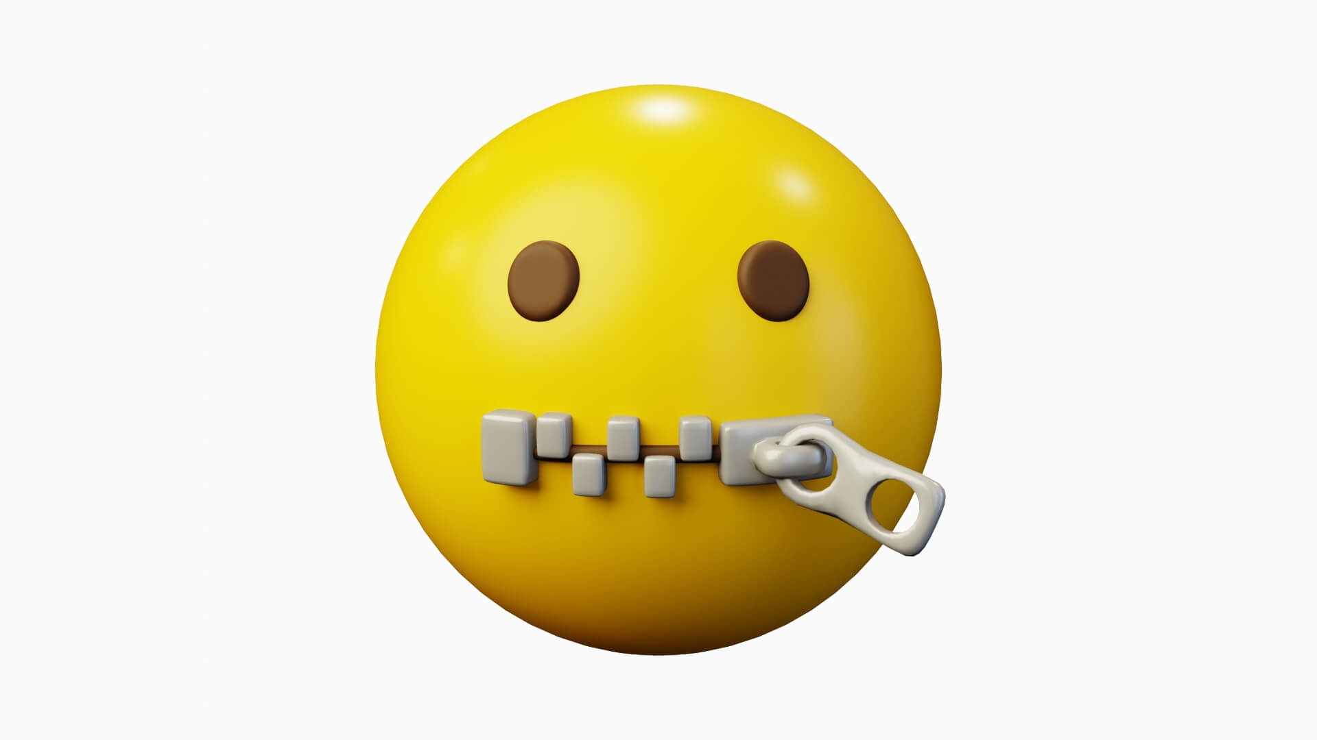 Zipper on The Mouth Emoticon Emoji or Smiley - 3D Model by cangbacang