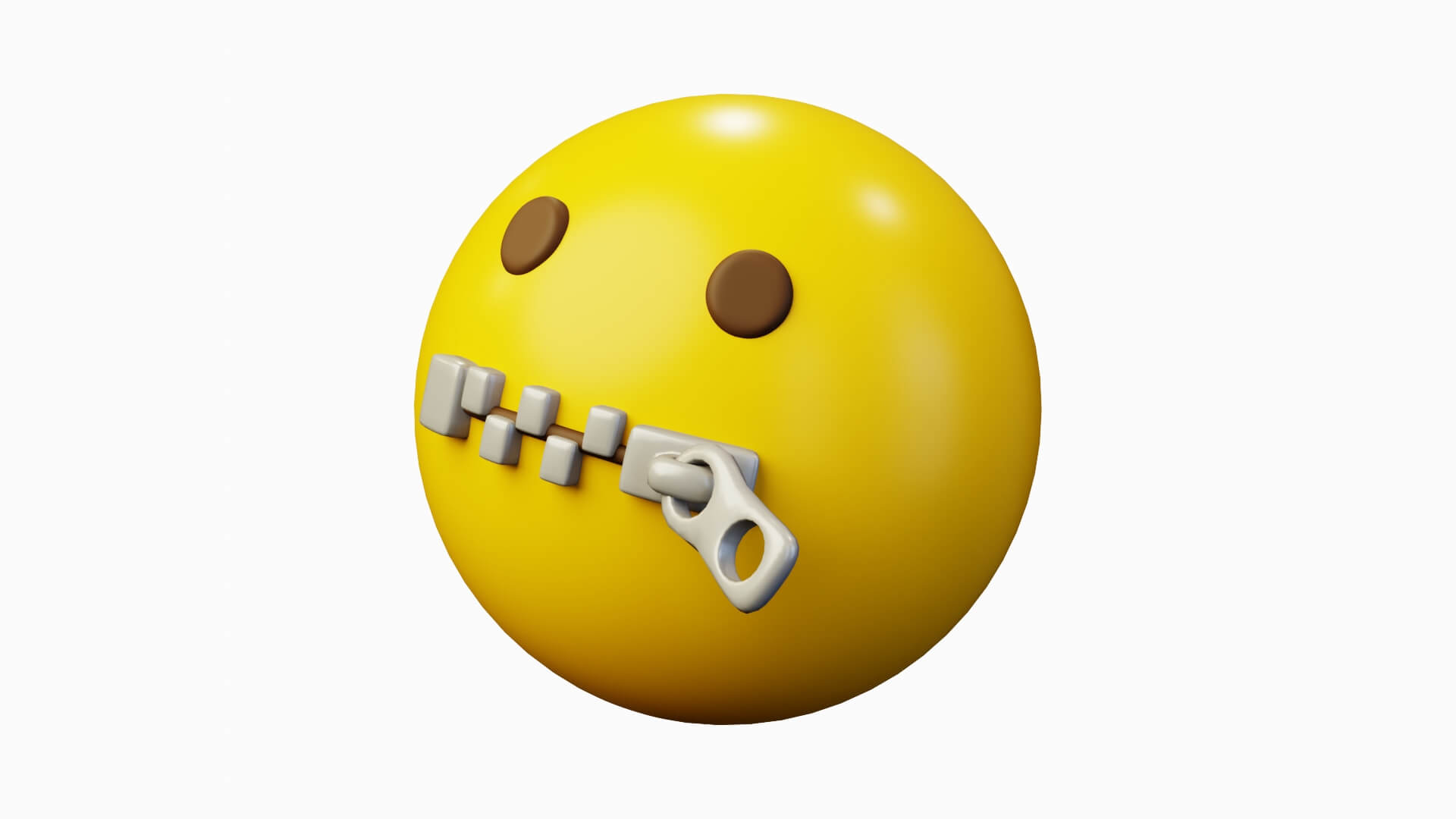Zipper on The Mouth Emoticon Emoji or Smiley - 3D Model by cangbacang