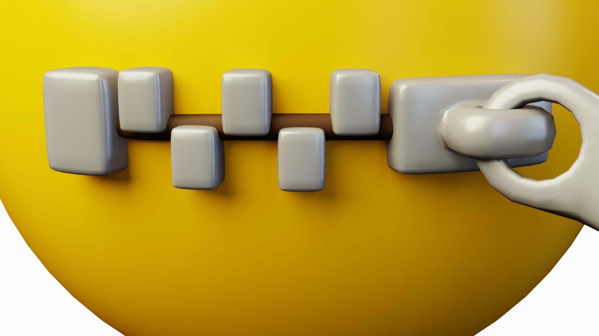 Zipper on The Mouth Emoticon Emoji or Smiley - 3D Model by cangbacang