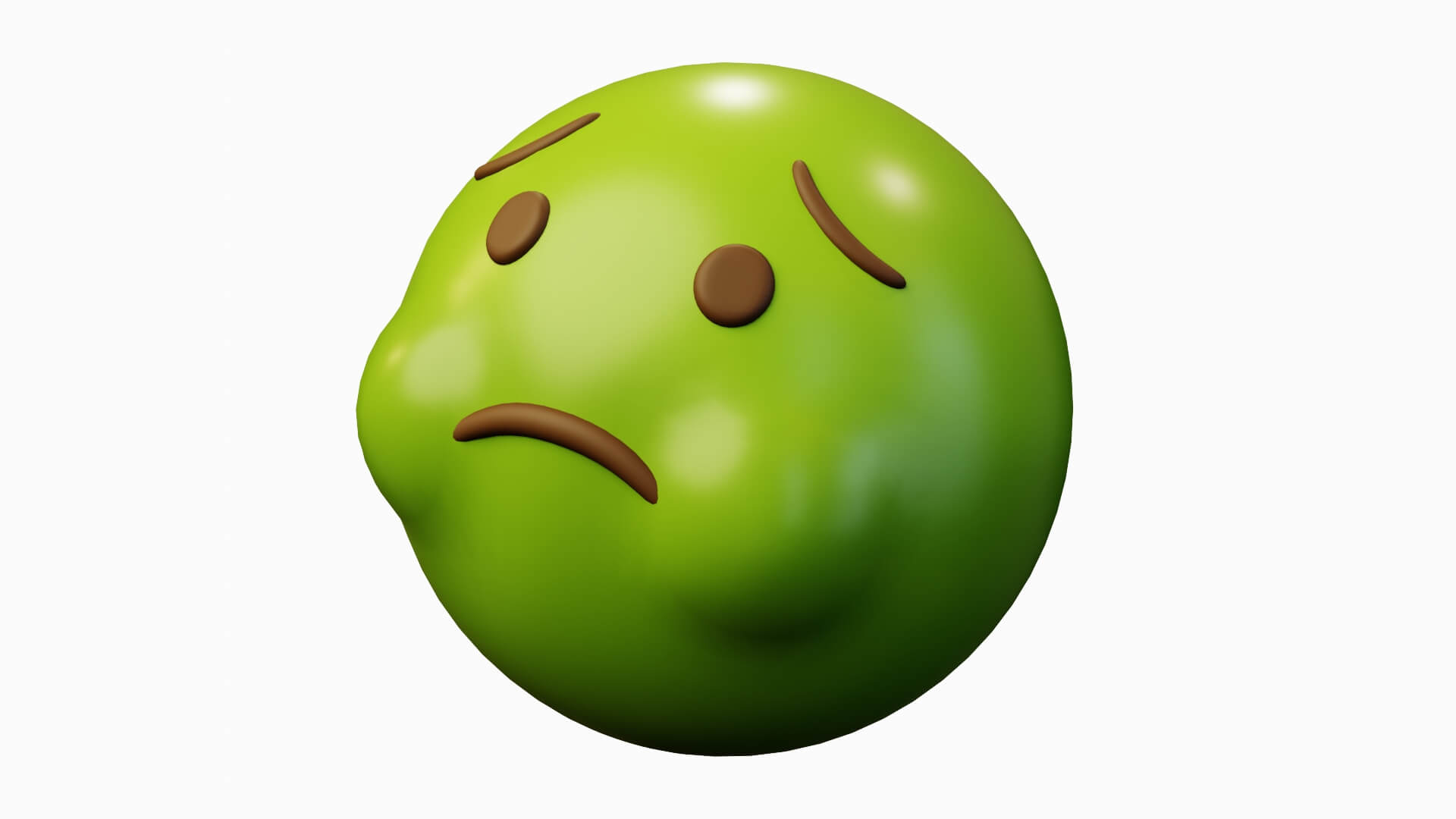 Nauseated Face Emoticon Emoji or Smiley - 3D Model by cangbacang