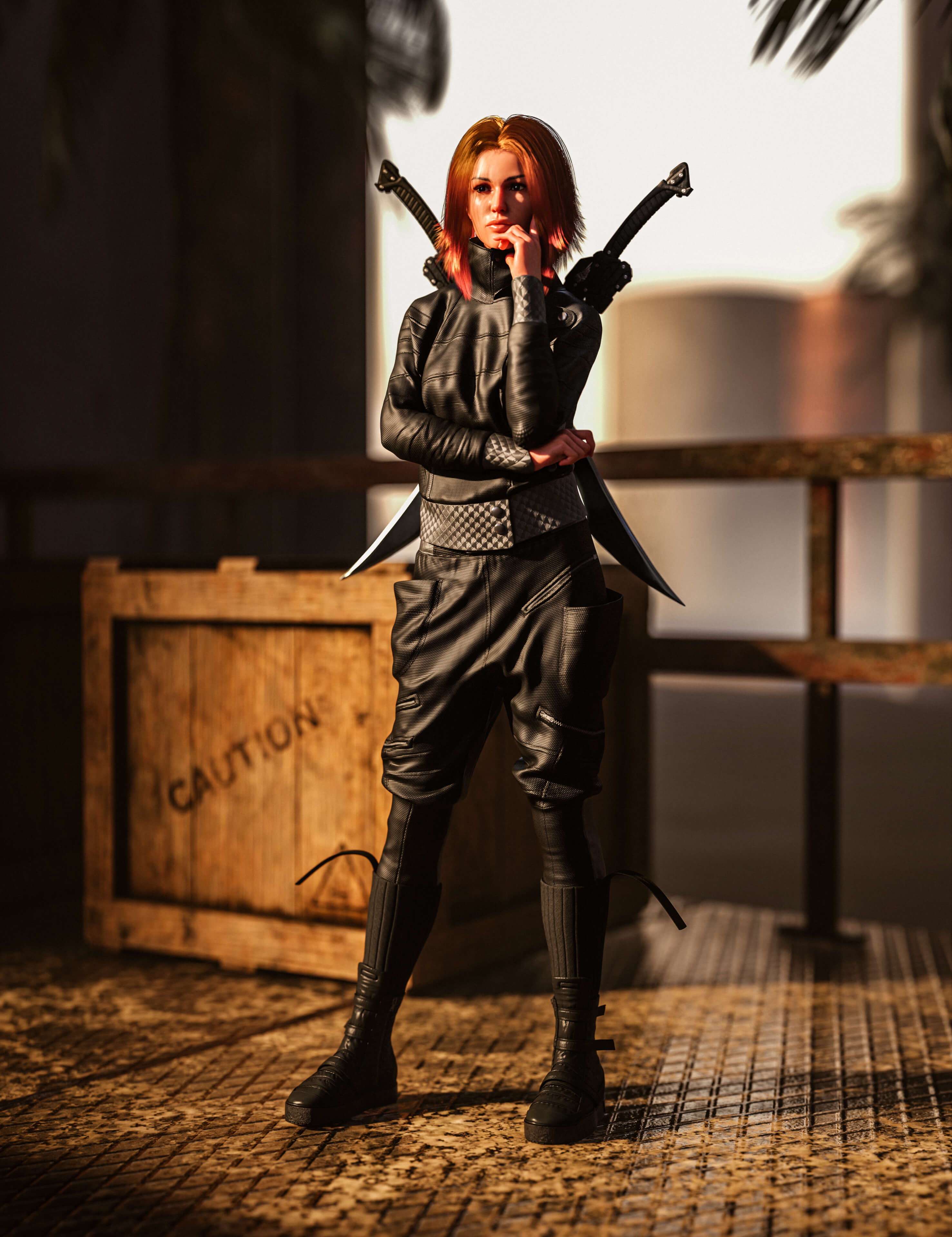 portrait of a person with sword 3D Render by Caphalor