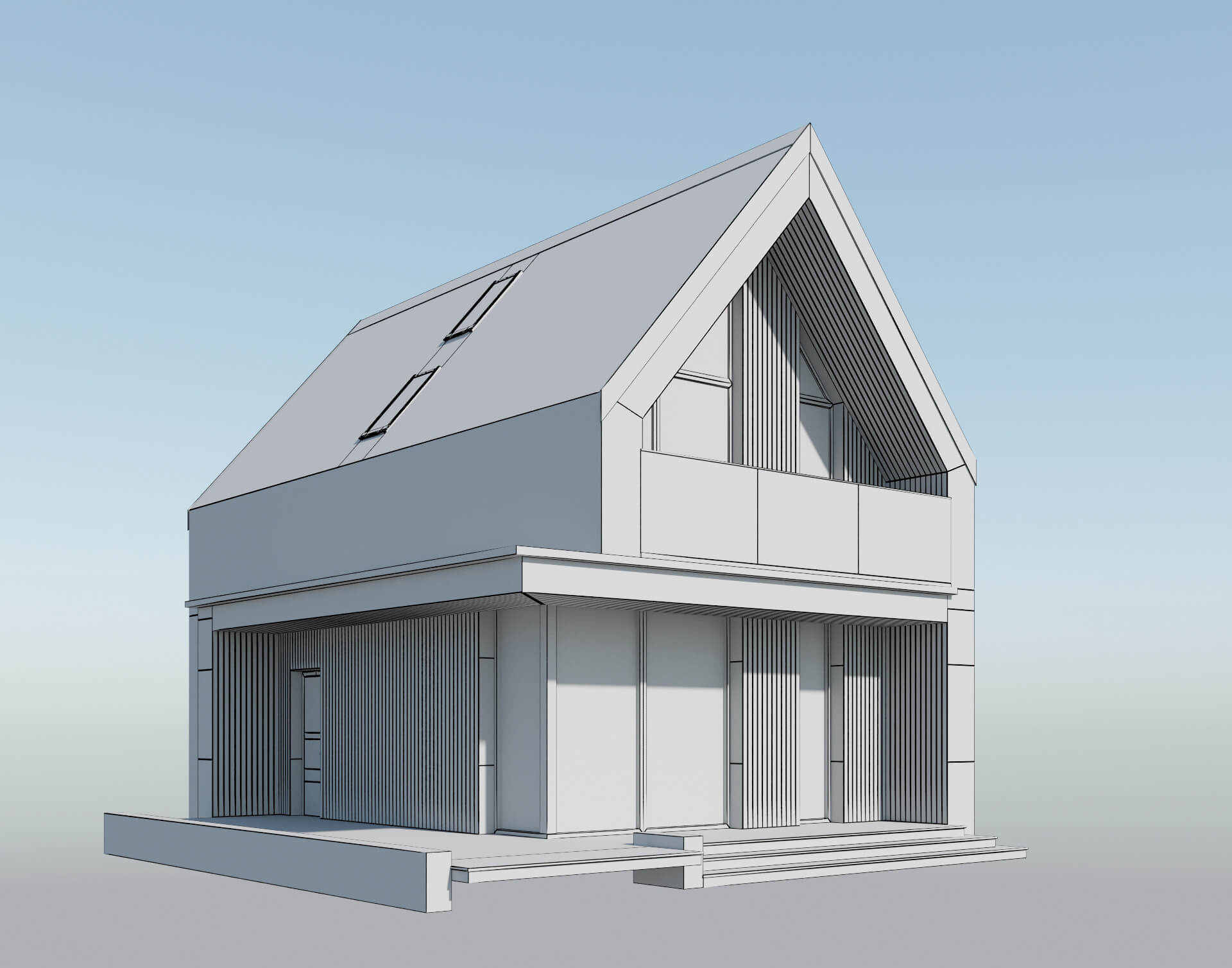 Barn House - 3D Model by Capricorn3D