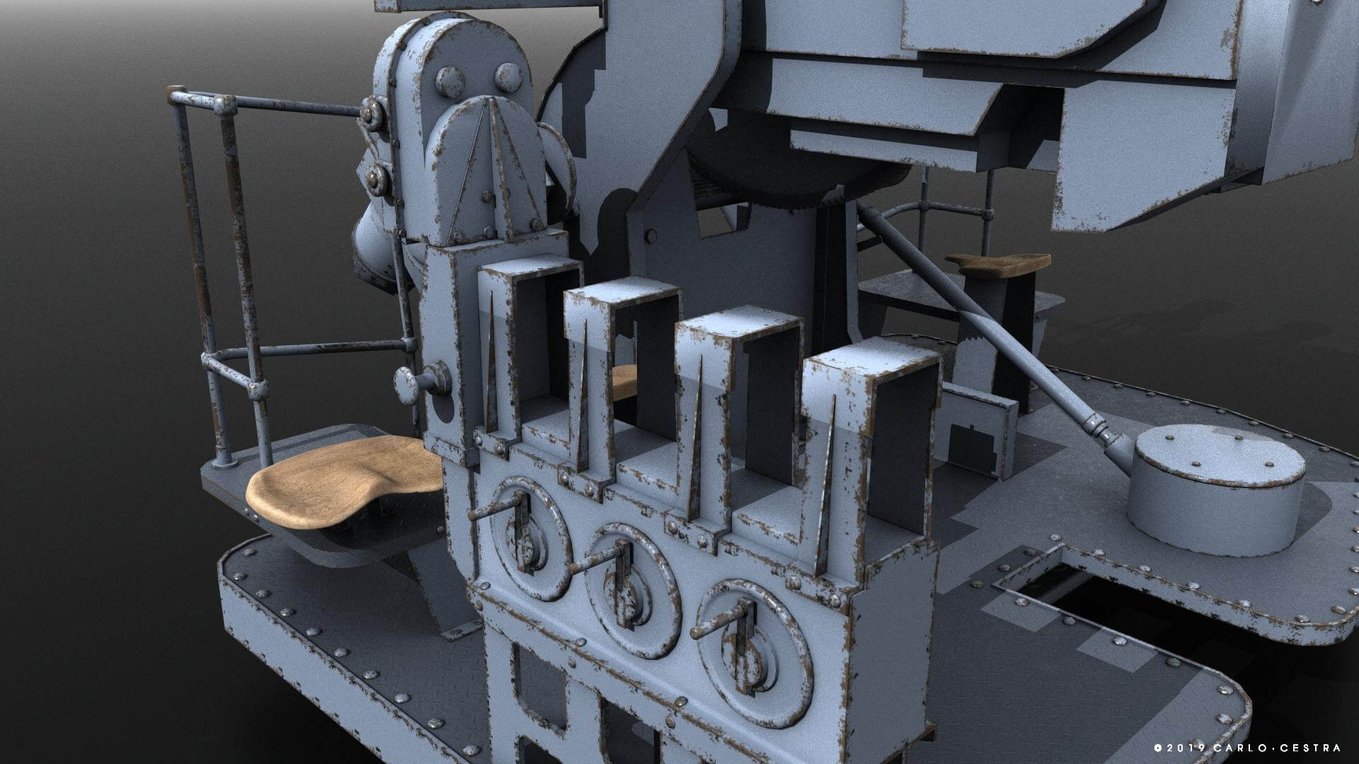 5-inch 25-caliber Mark 10 Anti-aircraft Gun 3D Model by Carlo Cestra