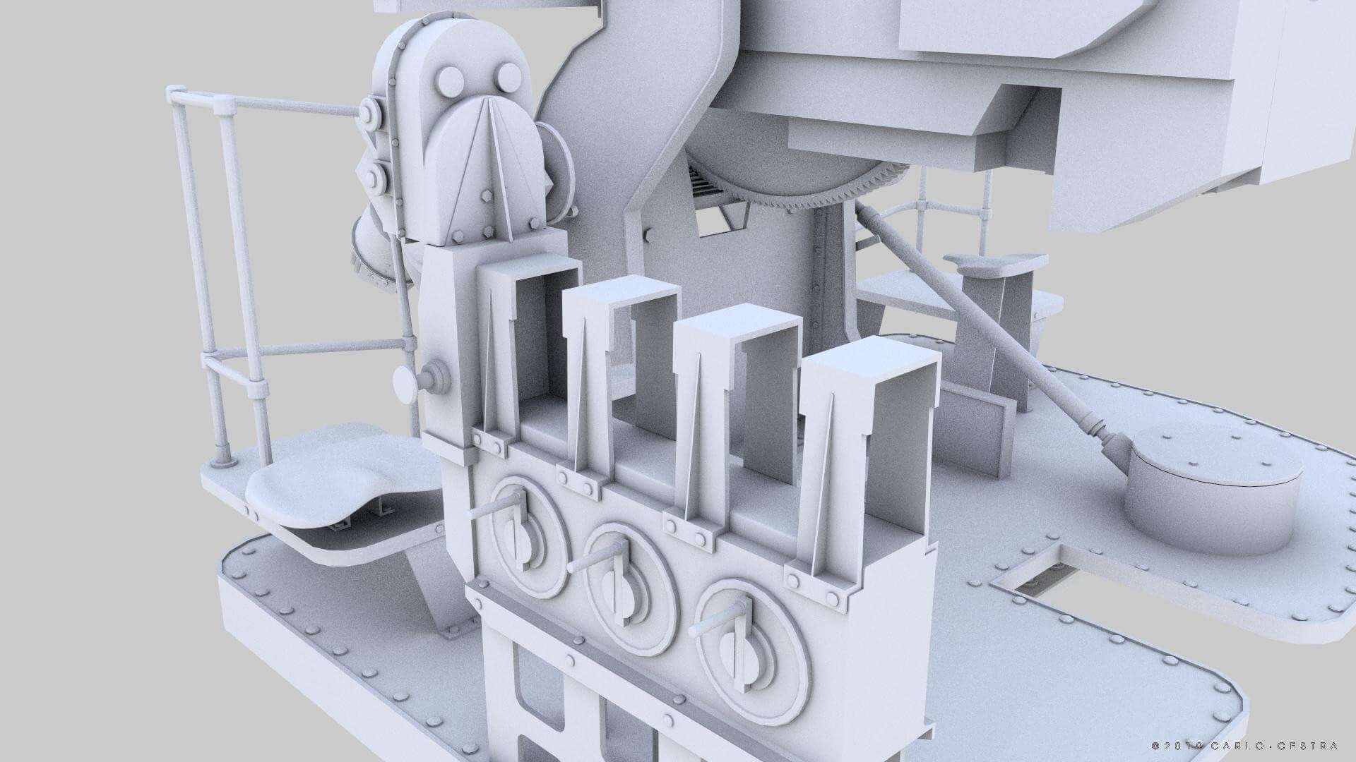 5-inch 25-caliber Mark 10 Anti-aircraft Gun 3D Model by Carlo Cestra