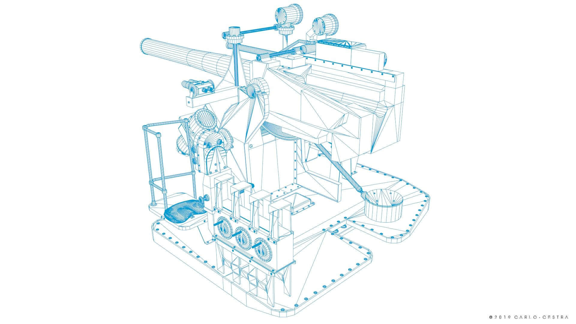 5-inch 25-caliber Mark 10 Anti-aircraft Gun 3D Model by Carlo Cestra
