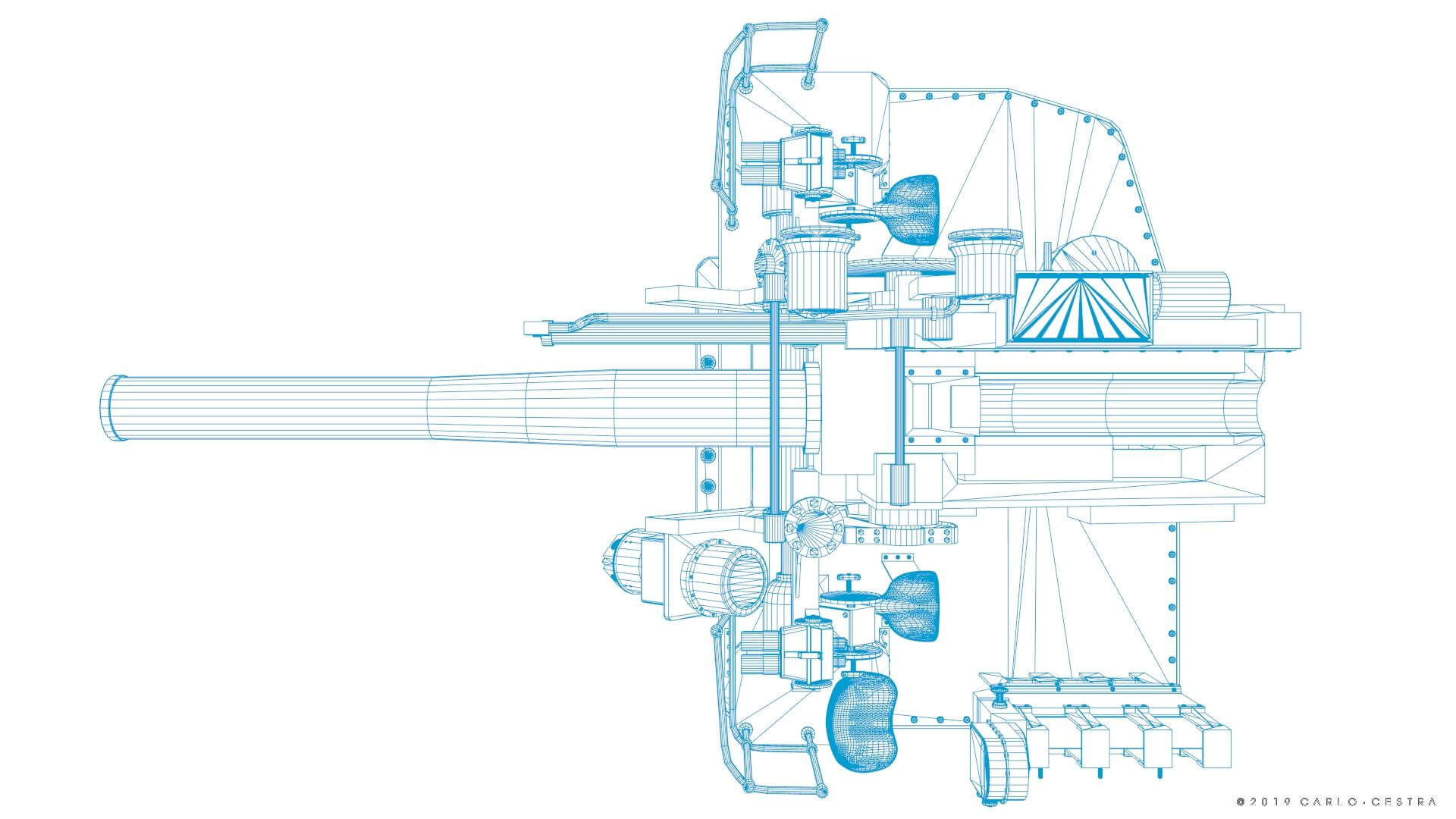 5-inch 25-caliber Mark 10 Anti-aircraft Gun 3D Model by Carlo Cestra