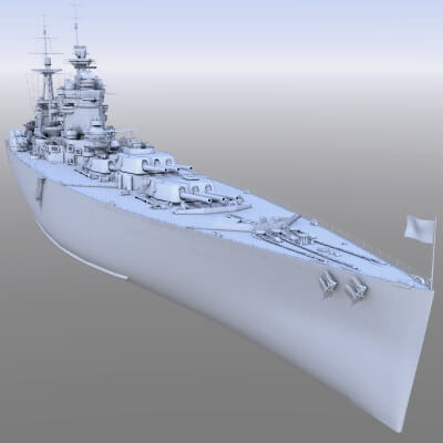 Battleship HMS Rodney - 3D Model by Carlo Cestra