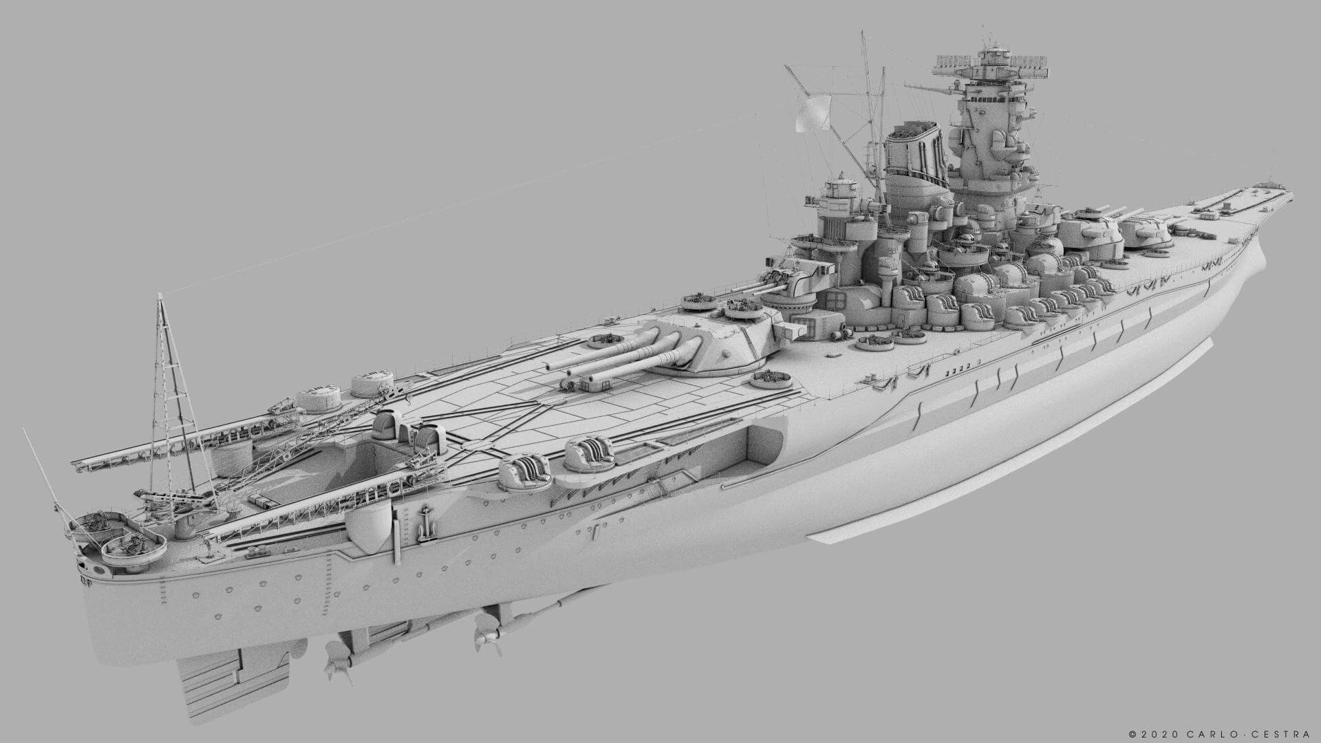 Battleship Yamato - 3D Model by Carlo Cestra