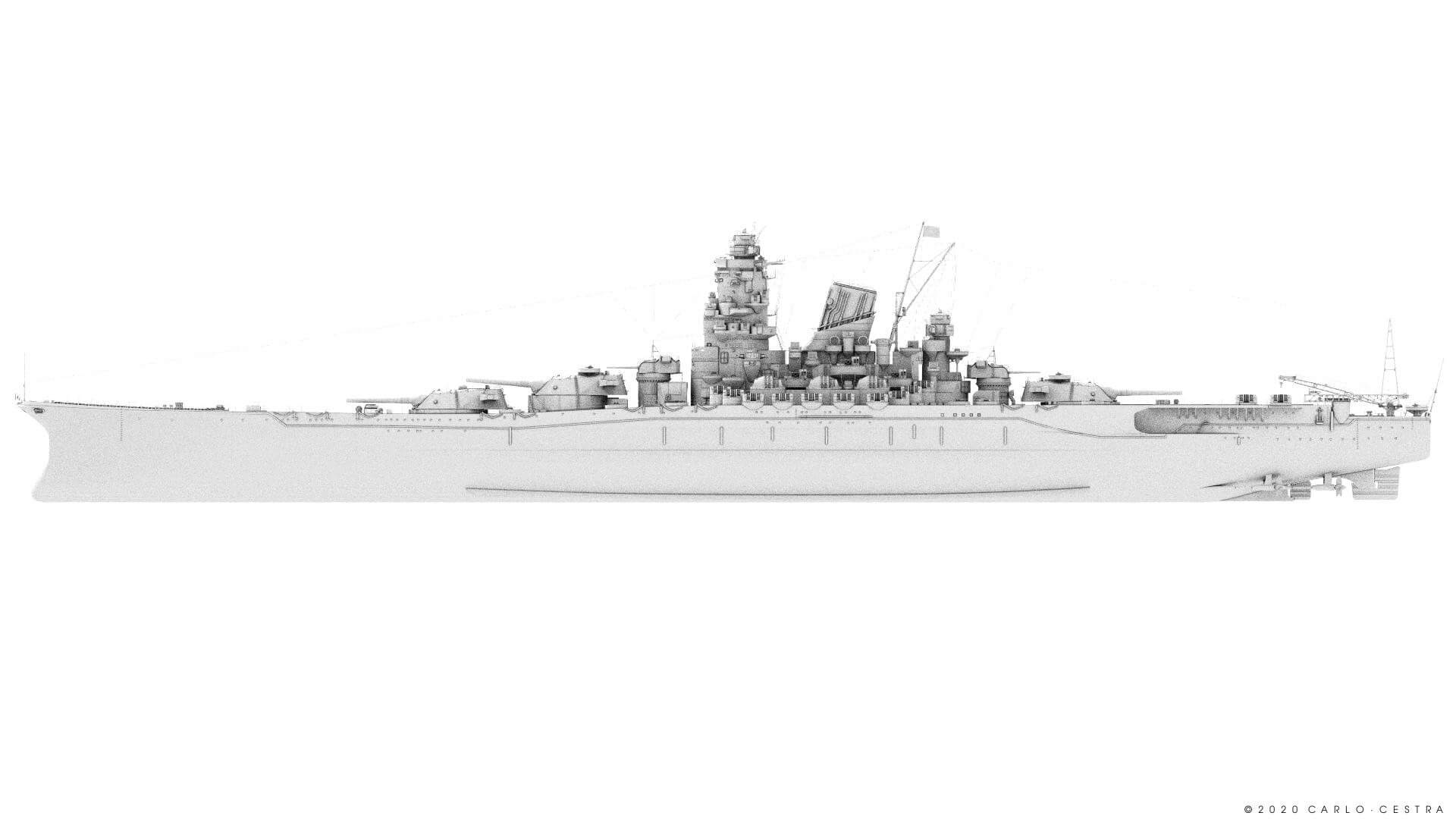 Battleship Yamato - 3D Model by Carlo Cestra