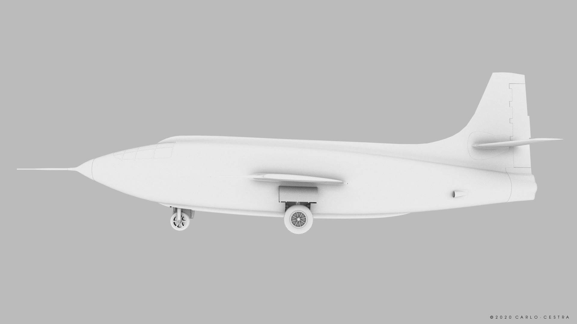 Bell X-1 - Rigged 3D Model by Carlo Cestra