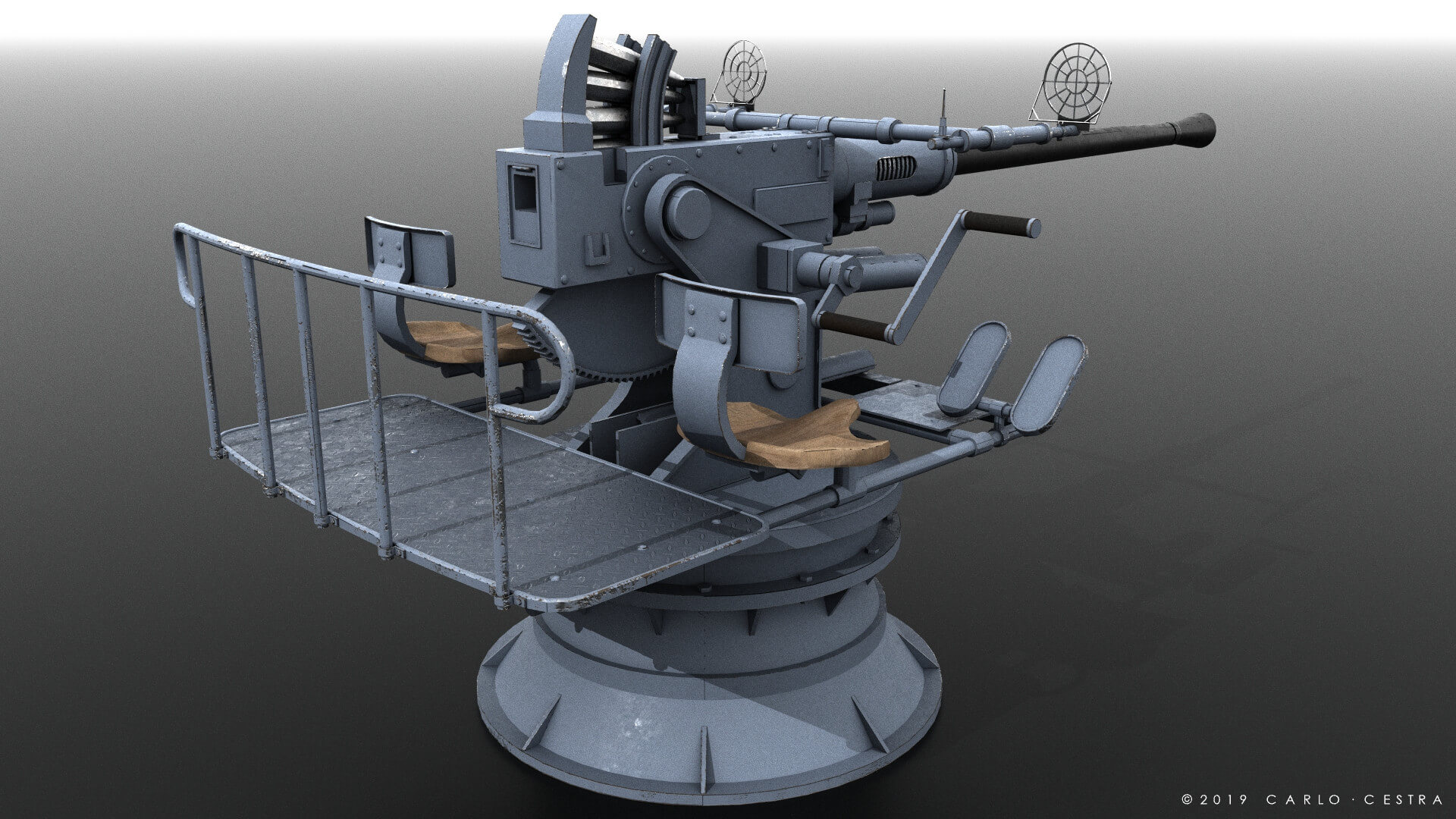 Bofors 40mm Gun - 3D Model by Carlo Cestra