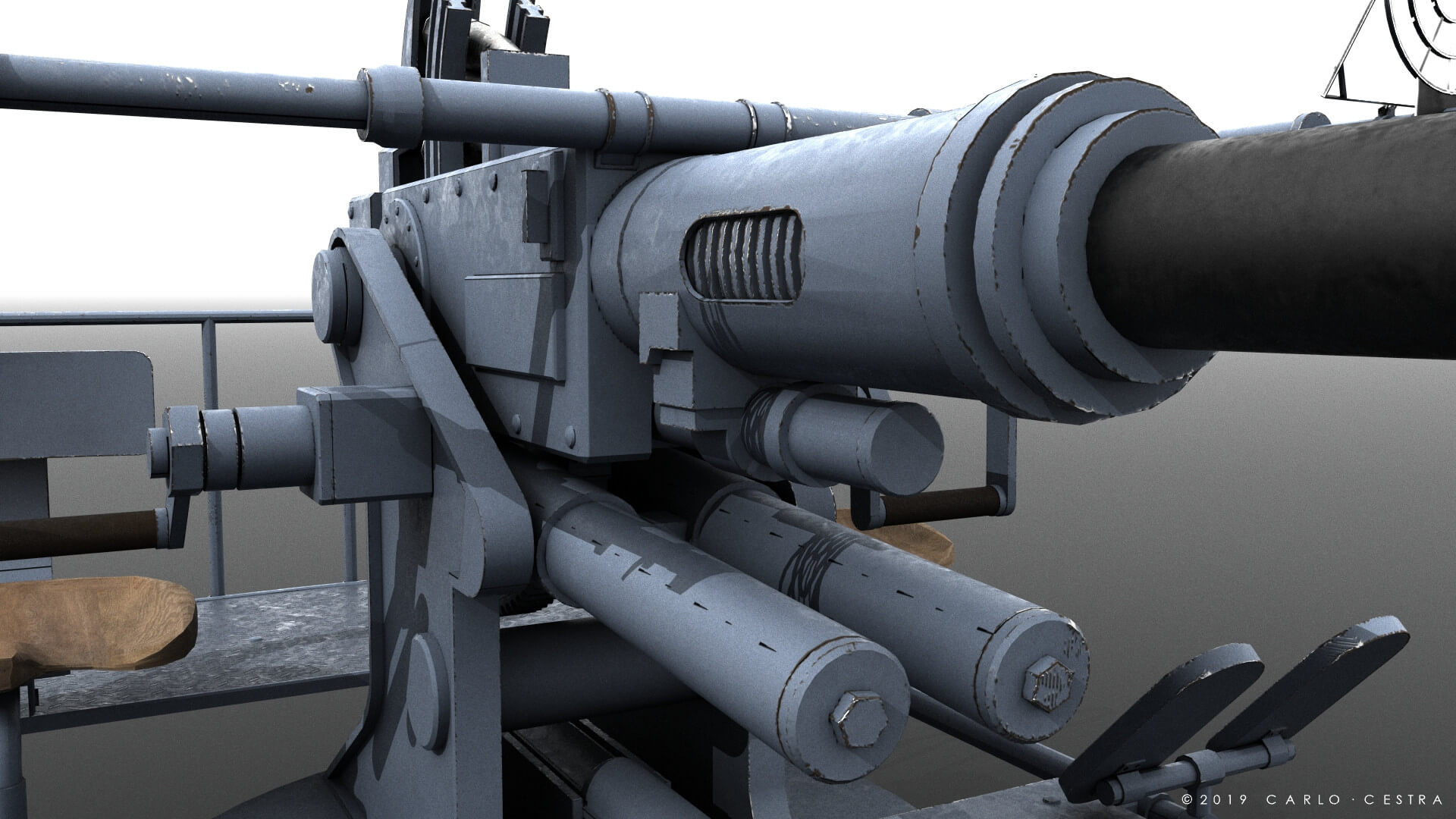 Bofors 40mm Gun - 3D Model by Carlo Cestra